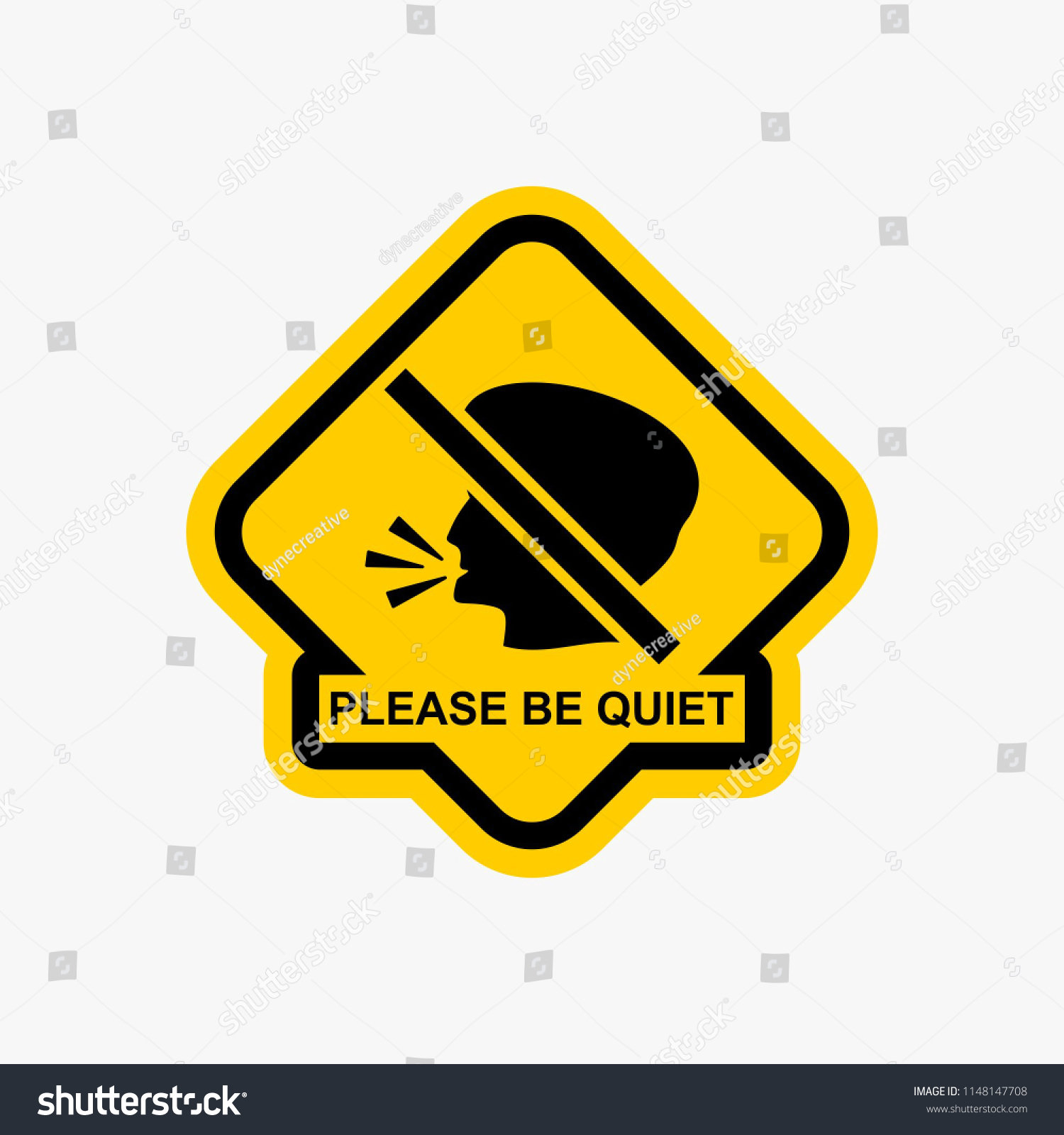 Do Not Speak Sign Warning Icon Stock Vector (Royalty Free) 1148147708