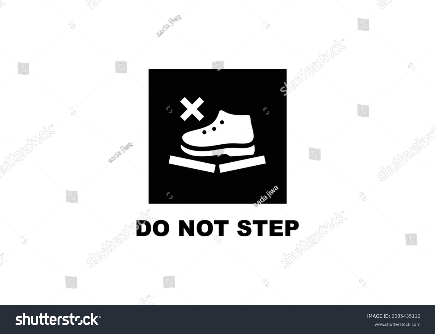 Do Not Step Cardboard Simple Flat Stock Vector (Royalty Free ...