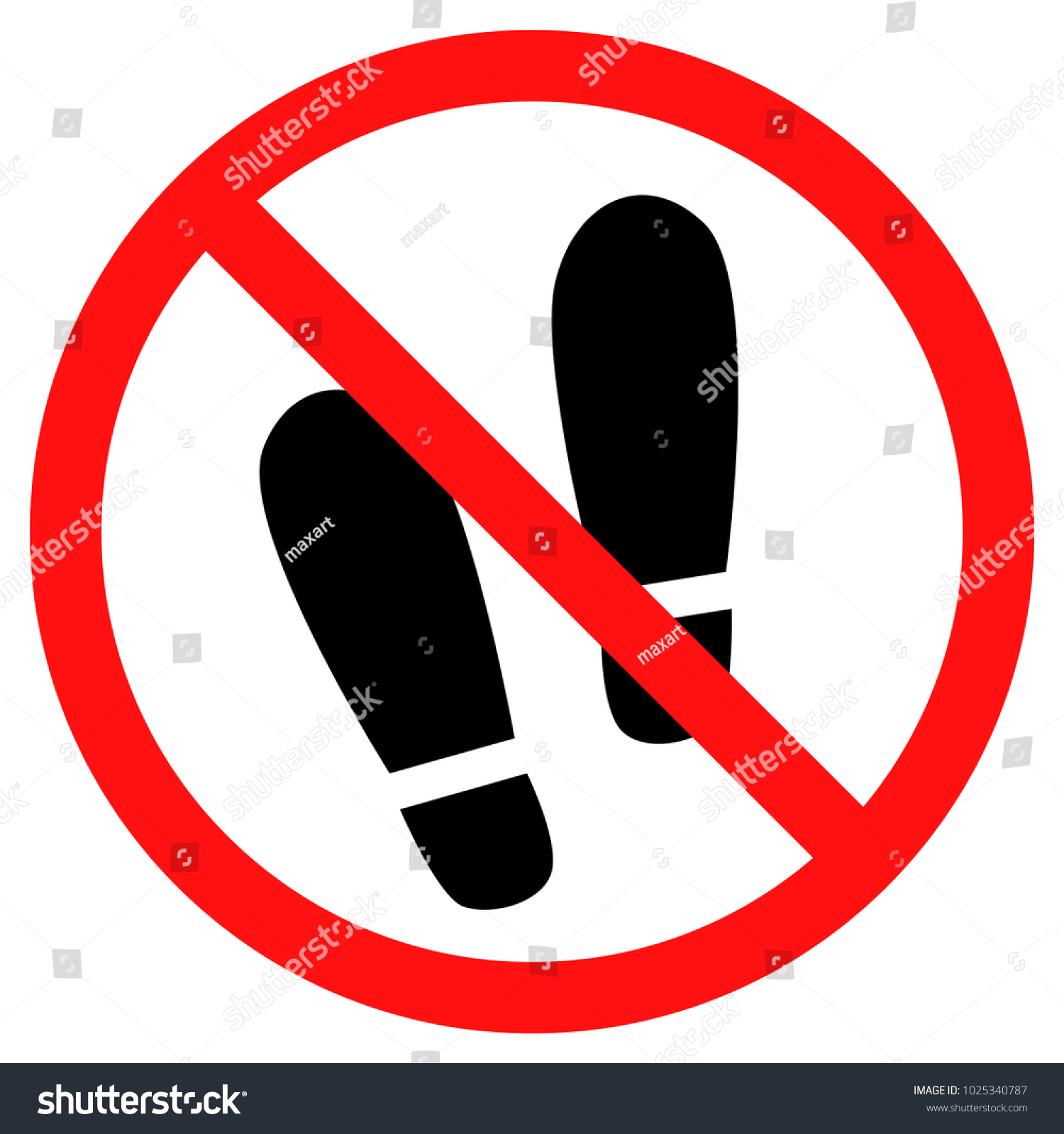 Do Not Step Here Please Sign Stock Vector (Royalty Free) 1025340787
