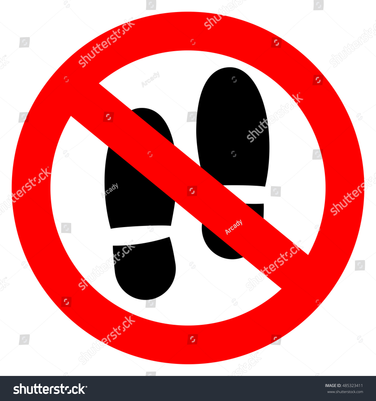 Do Not Step Here Please Sign Stock Vector (Royalty Free) 485323411 ...