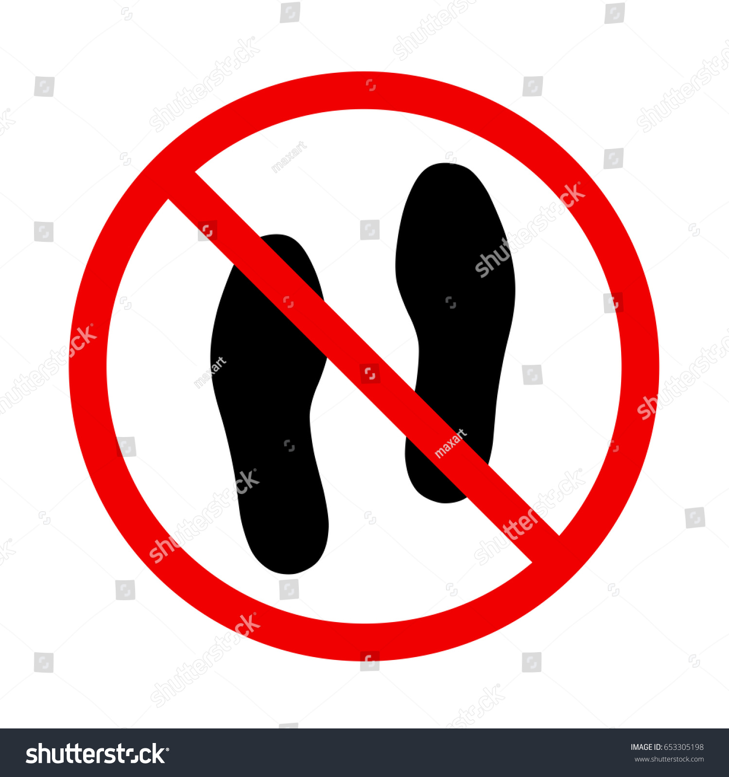 Do Not Step Here Please Sign Stock Vector (Royalty Free) 653305198