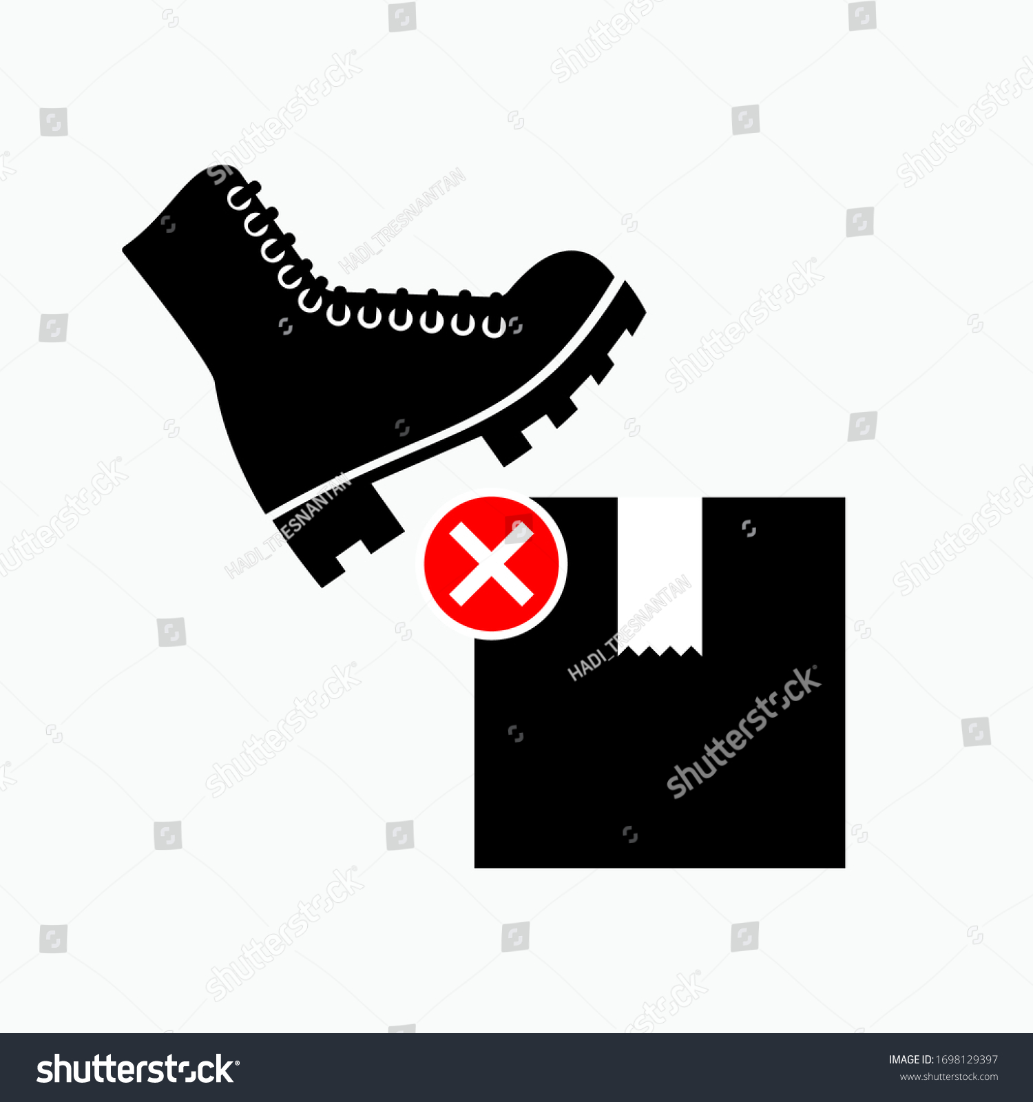 Do Not Step Icon Goods Handling Stock Vector (Royalty Free) 1698129397 ...