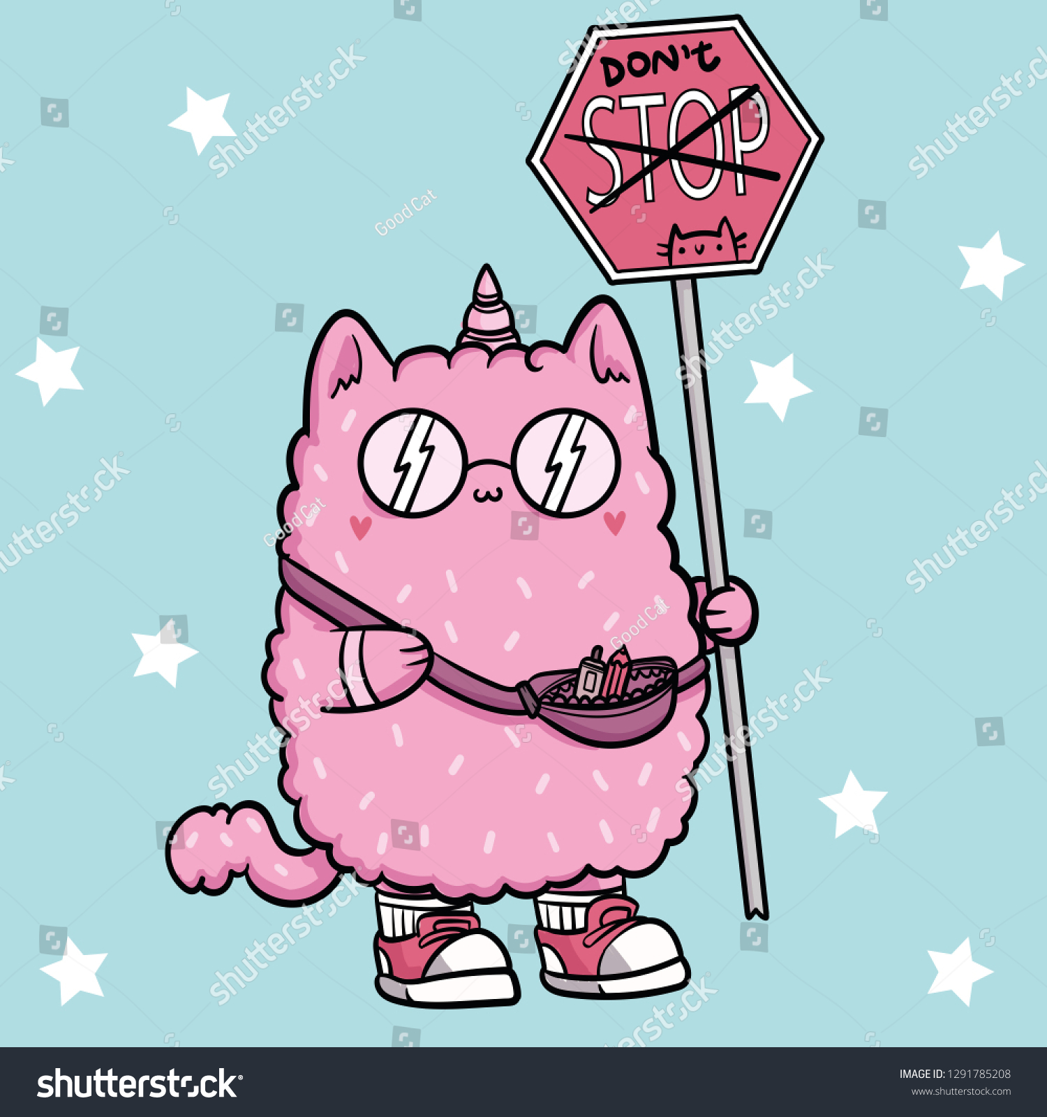 Do Not Stop Dude Cute Pink: vector de stock (libre de regalías ...