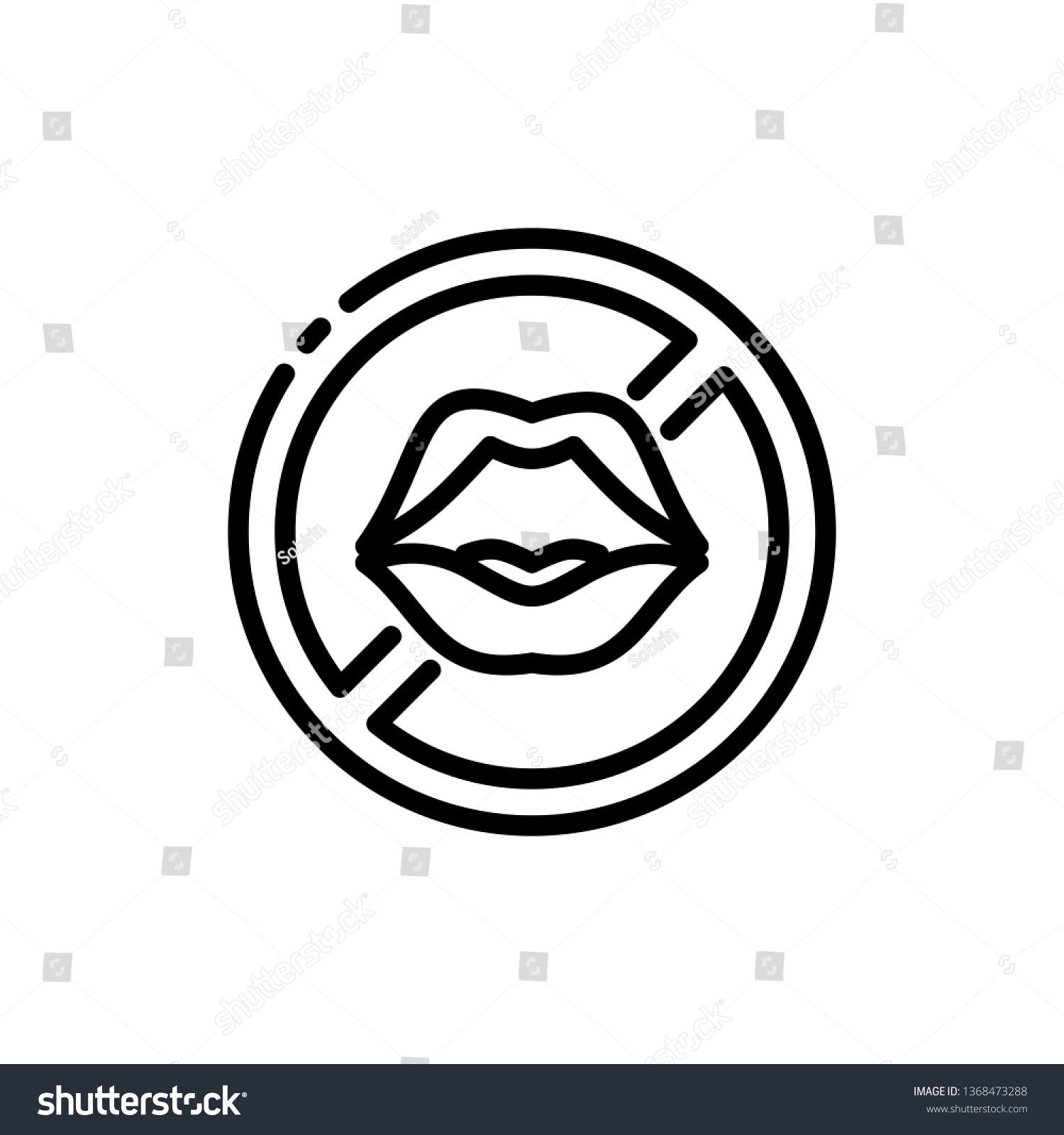 Do Not Talk Much Icon Outline Stock Vector (Royalty Free) 1368473288 ...