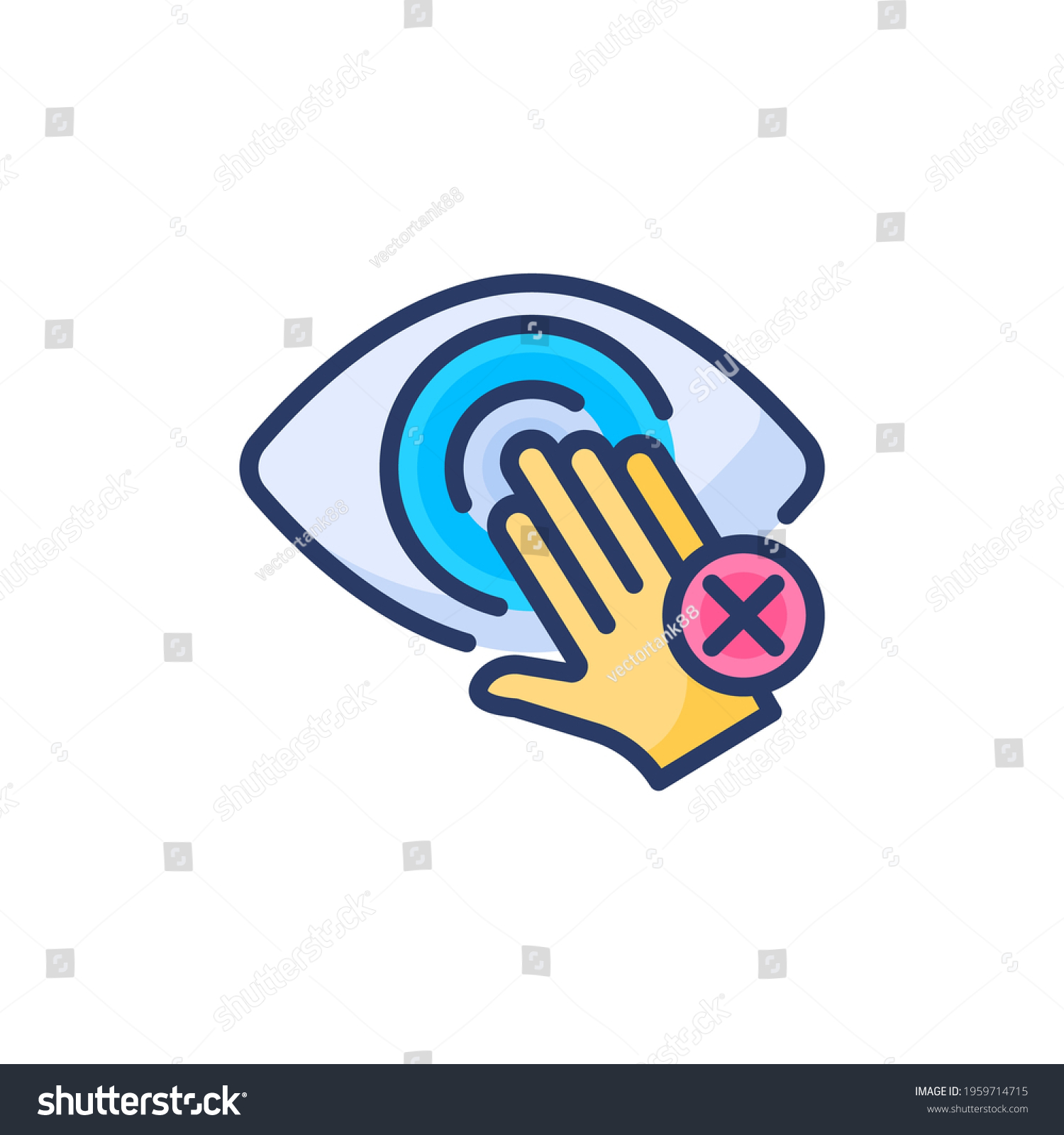 Do Not Touch Eyes Icon Vector Stock Vector (Royalty Free) 1959714715 ...