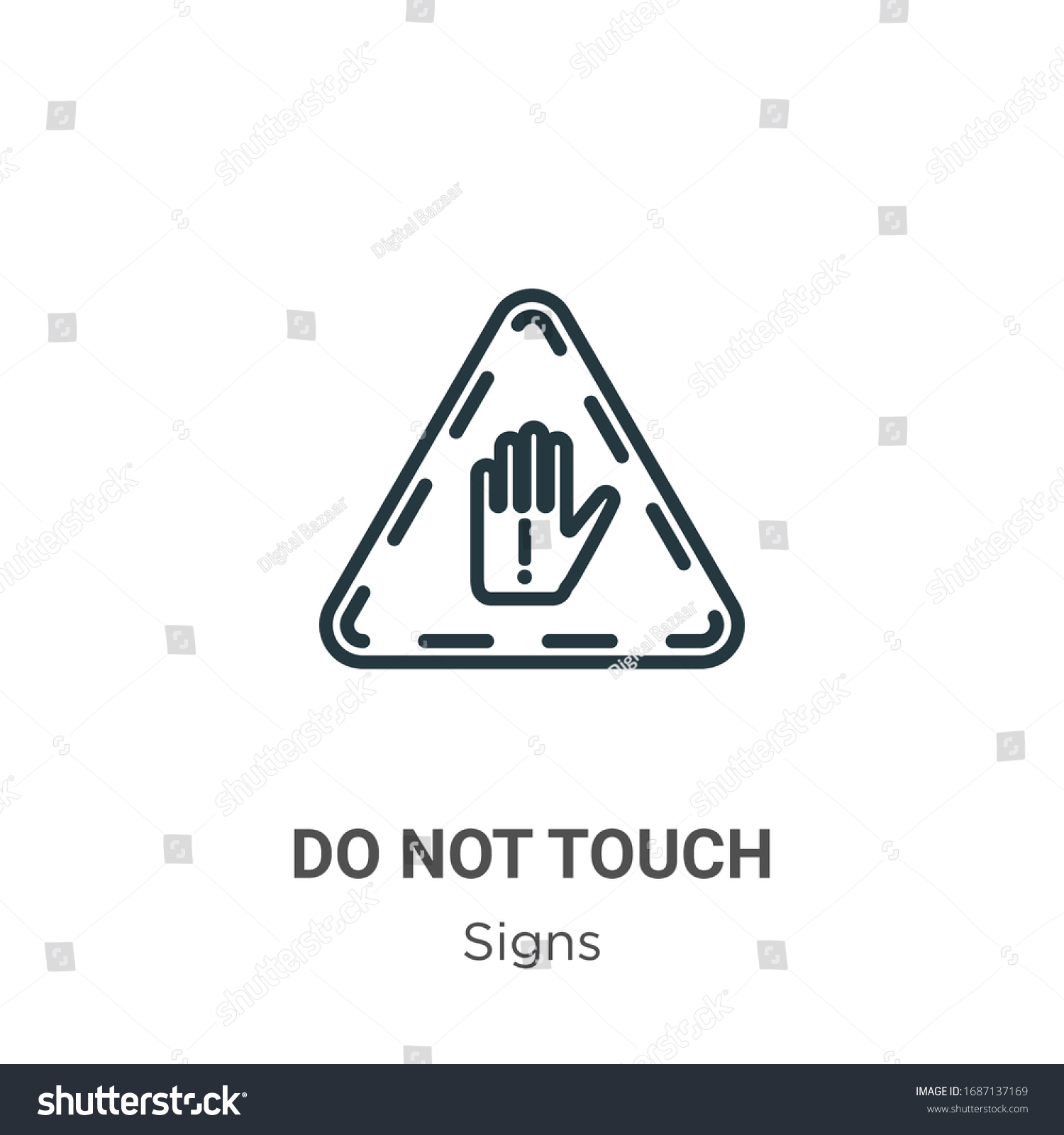 Do Not Touch Outline Vector Icon Stock Vector (Royalty Free) 1687137169