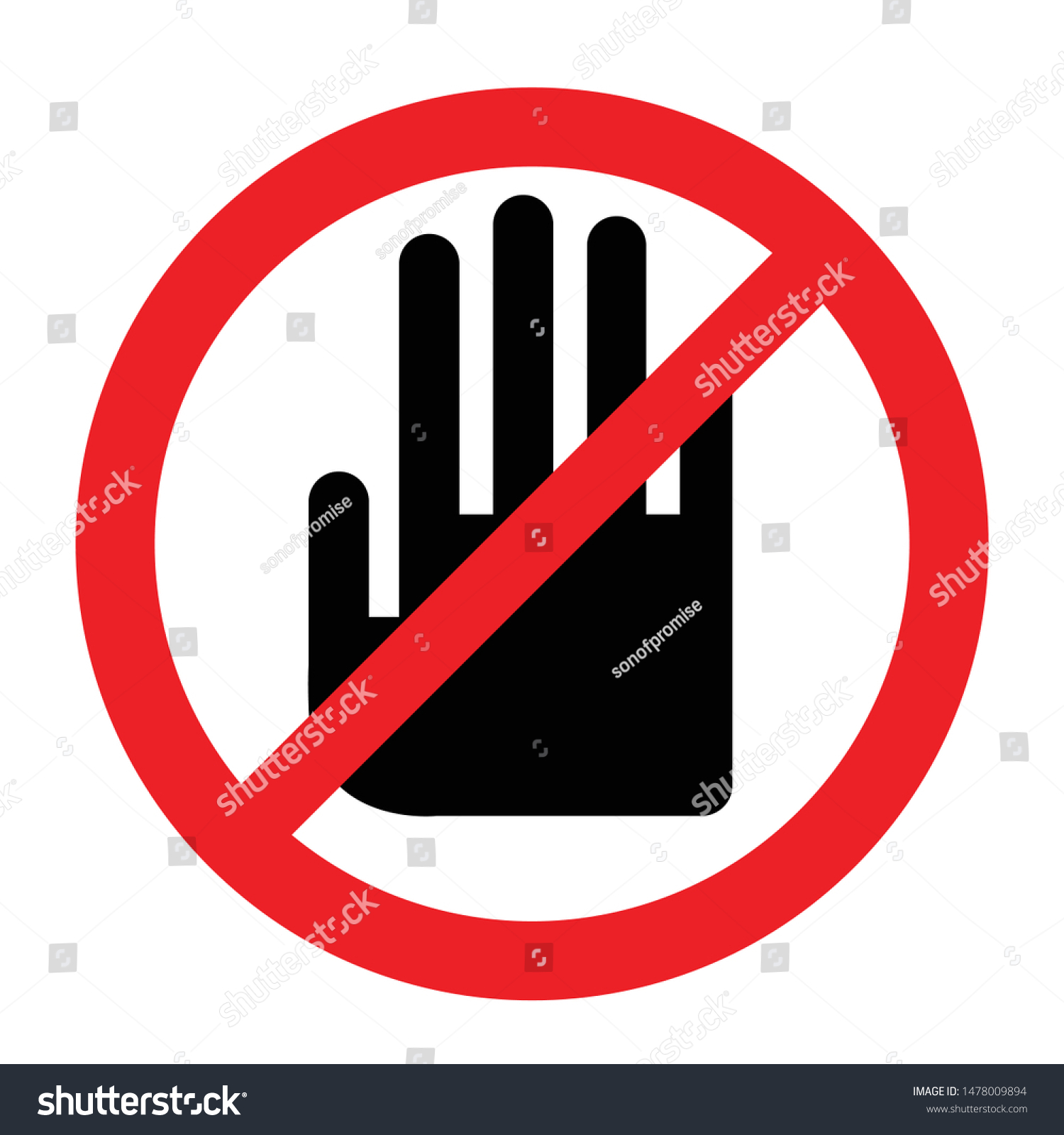 Stock vektor „Do Not Touch Sign Illustration“ (bez autorských poplatků ...