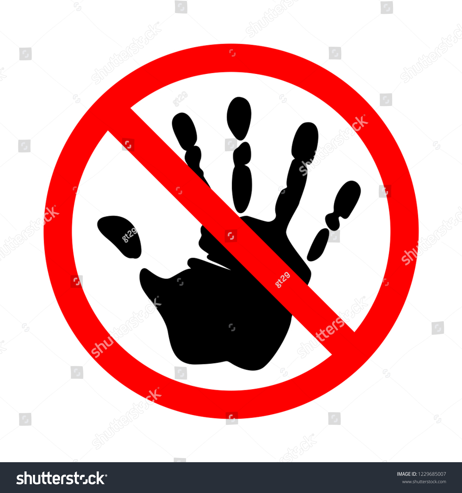 Do Not Touch Sign On White Stock Vector (Royalty Free) 1229685007 ...