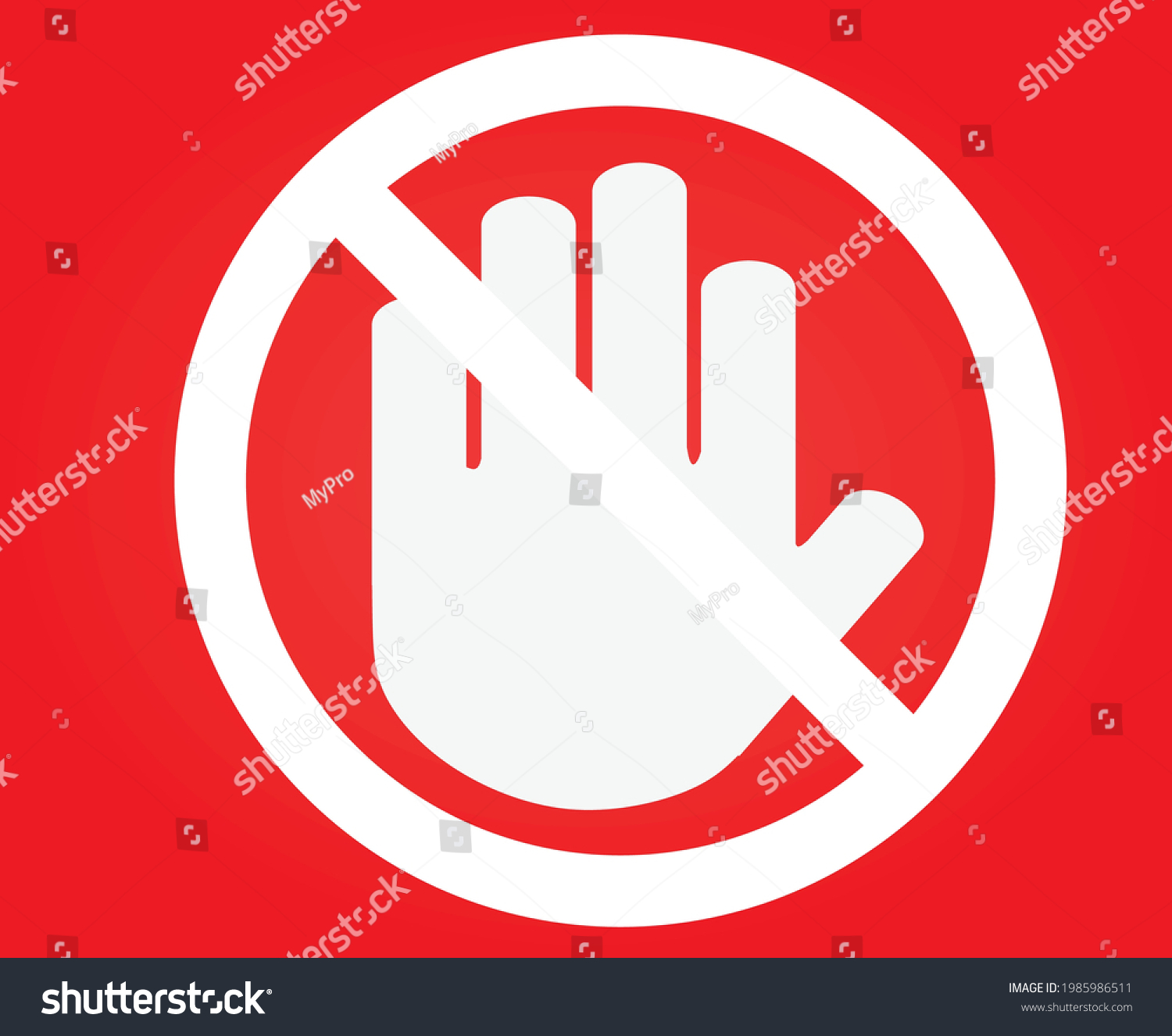 No toque el signo. vector: vector de stock (libre de regalías) 1985986511