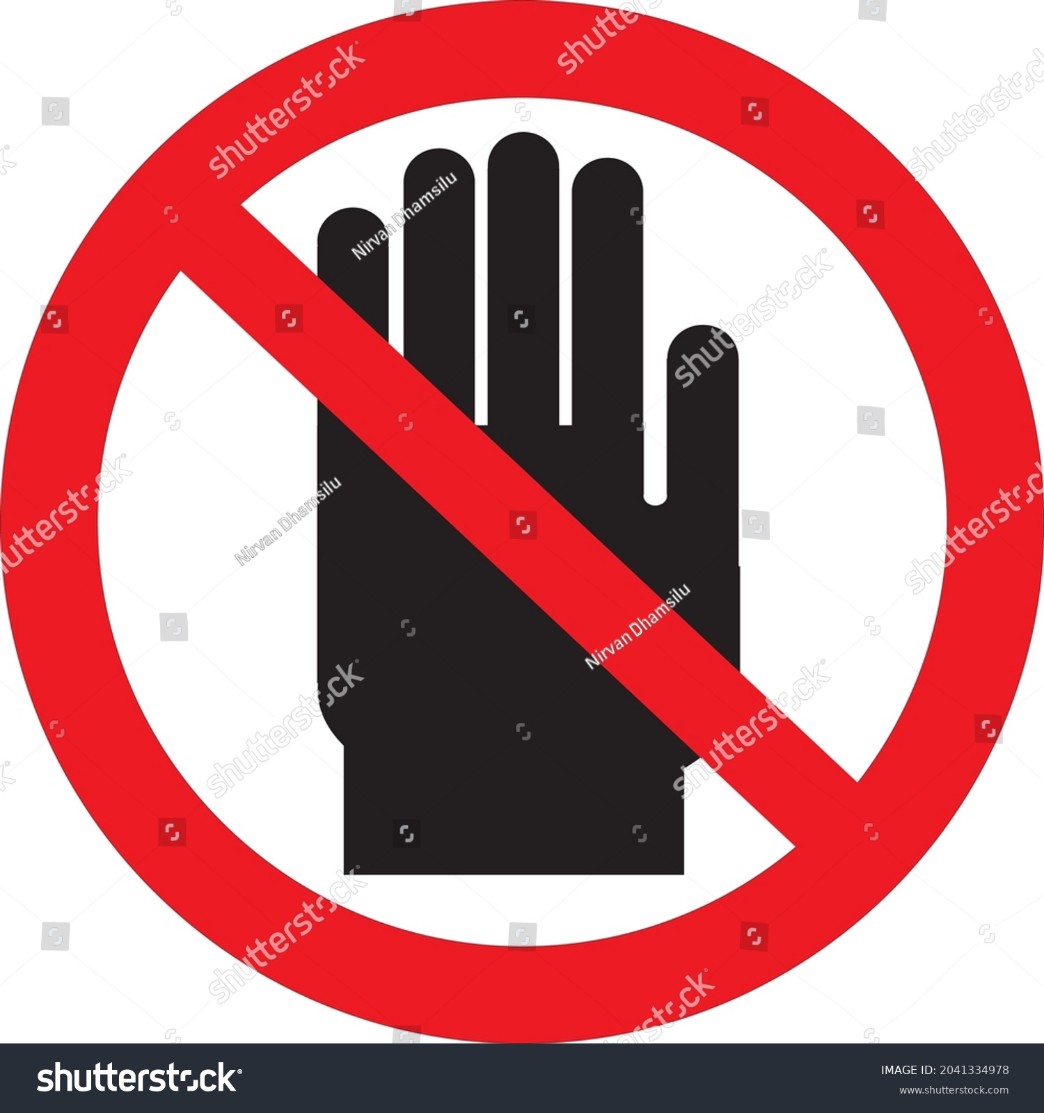 No toques. Ilustración vectorial con fondo: vector de stock (libre de ...