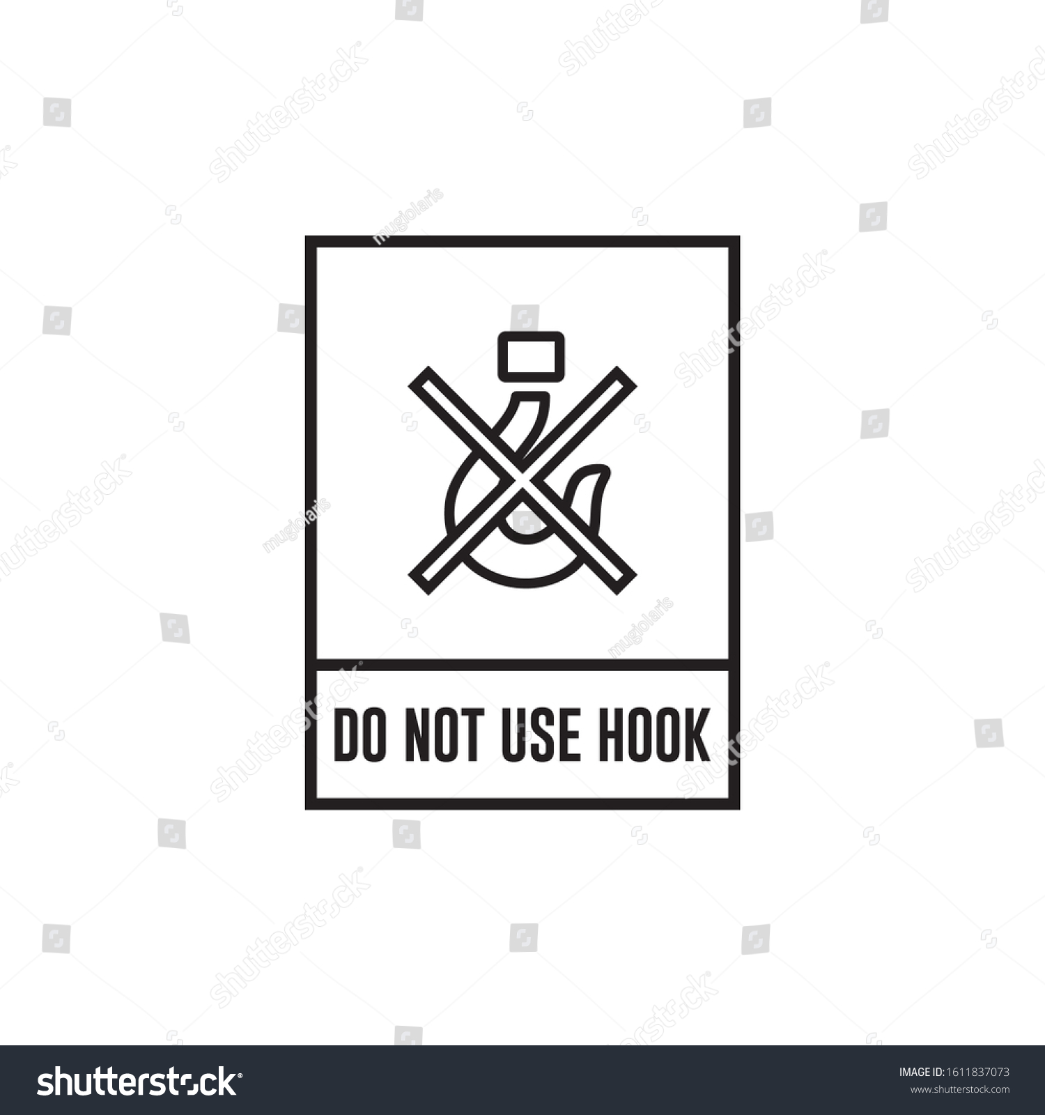 Do Not Use Hook Icon Symbol Stock Vector (Royalty Free) 1611837073