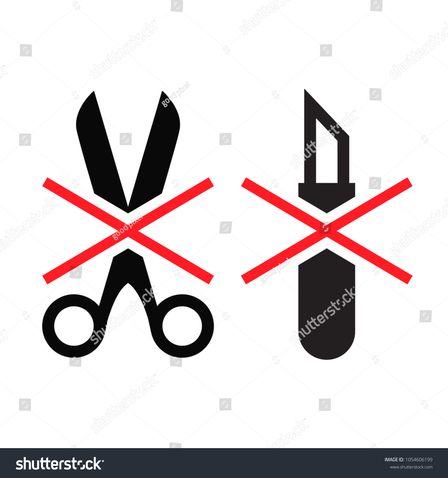 Do Not Use Knife Scissors Vector Stock Vector (Royalty Free) 1054606199 ...