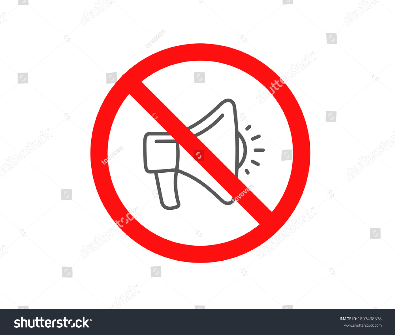 Do Not Use Loud Sounds Sign Stock Vector (Royalty Free) 1807438378