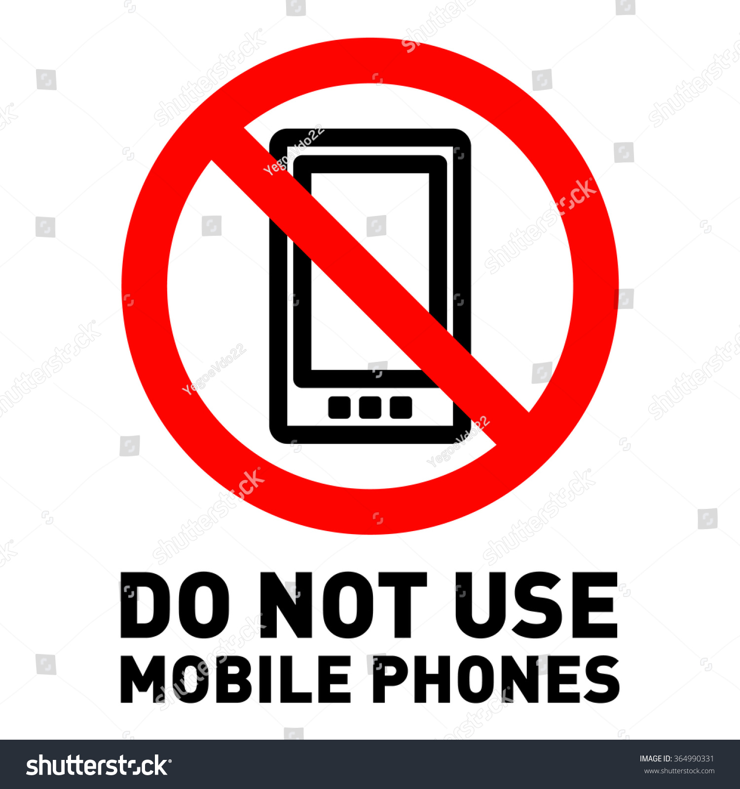 Do Not Use Mobile Phones Stock Vector (Royalty Free) 364990331