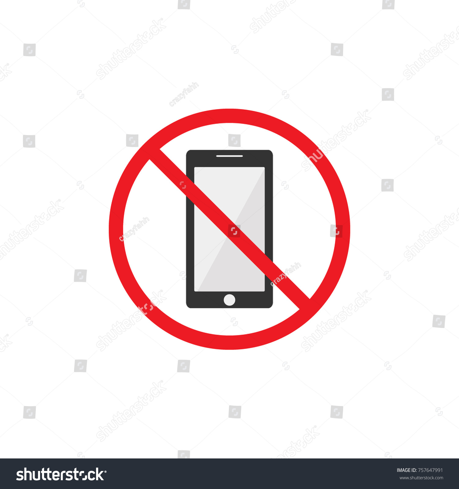 Do Not Use Phone Sign Stock Vector (Royalty Free) 757647991