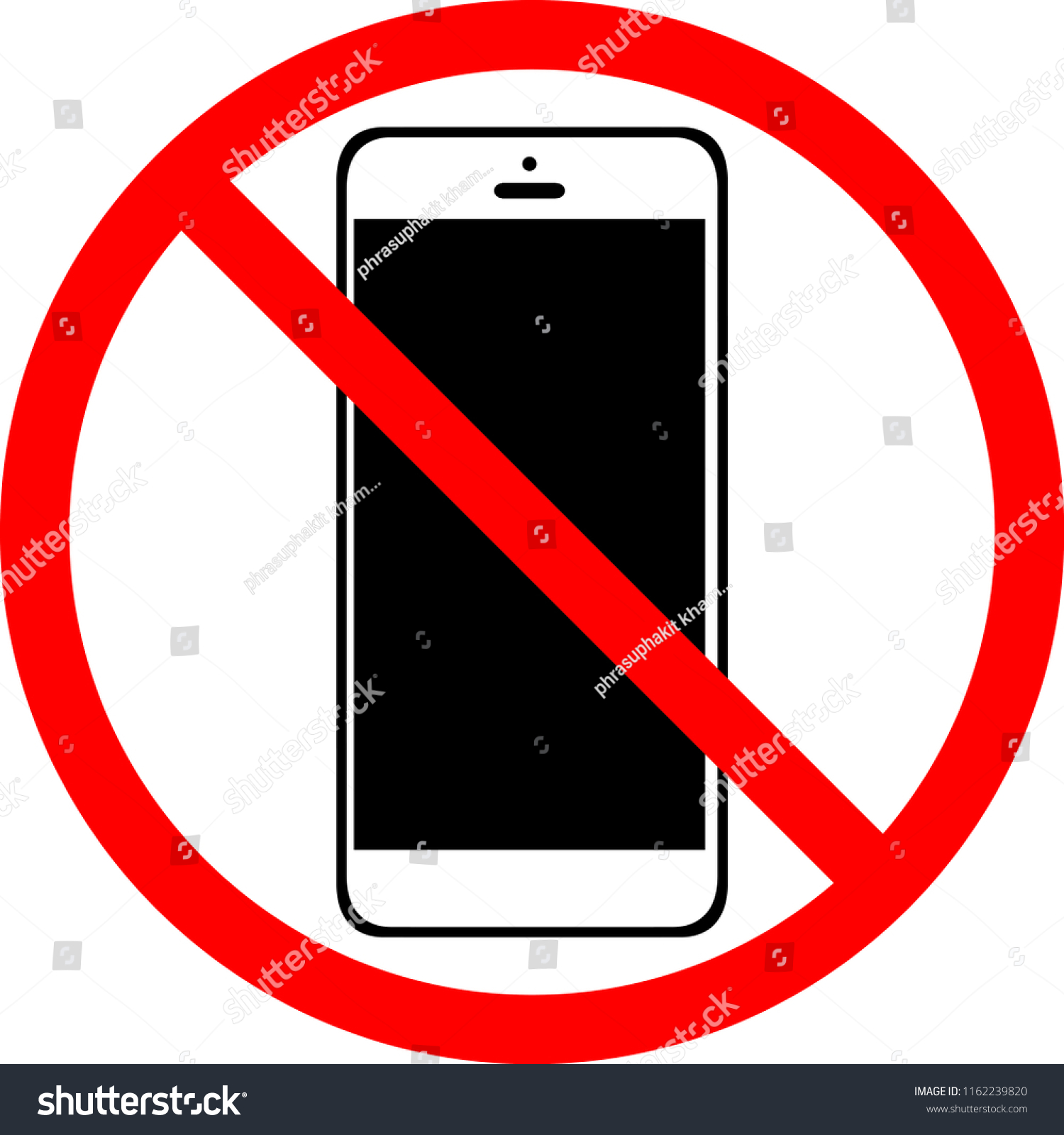 Do Not Use Phone Stock Vector (Royalty Free) 1162239820
