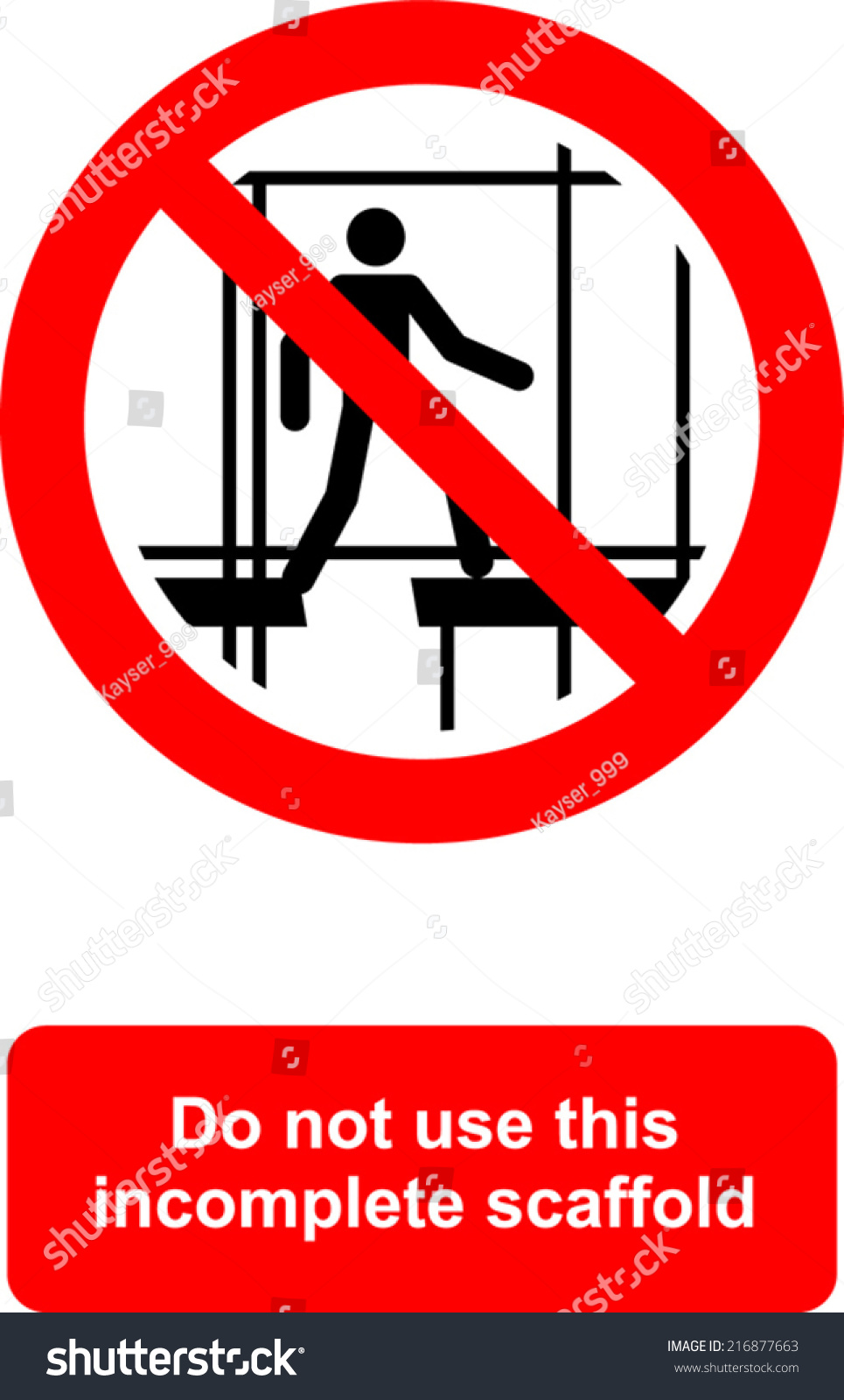Do Not Use This Incomplete Scaffold: vector de stock (libre de regalías ...