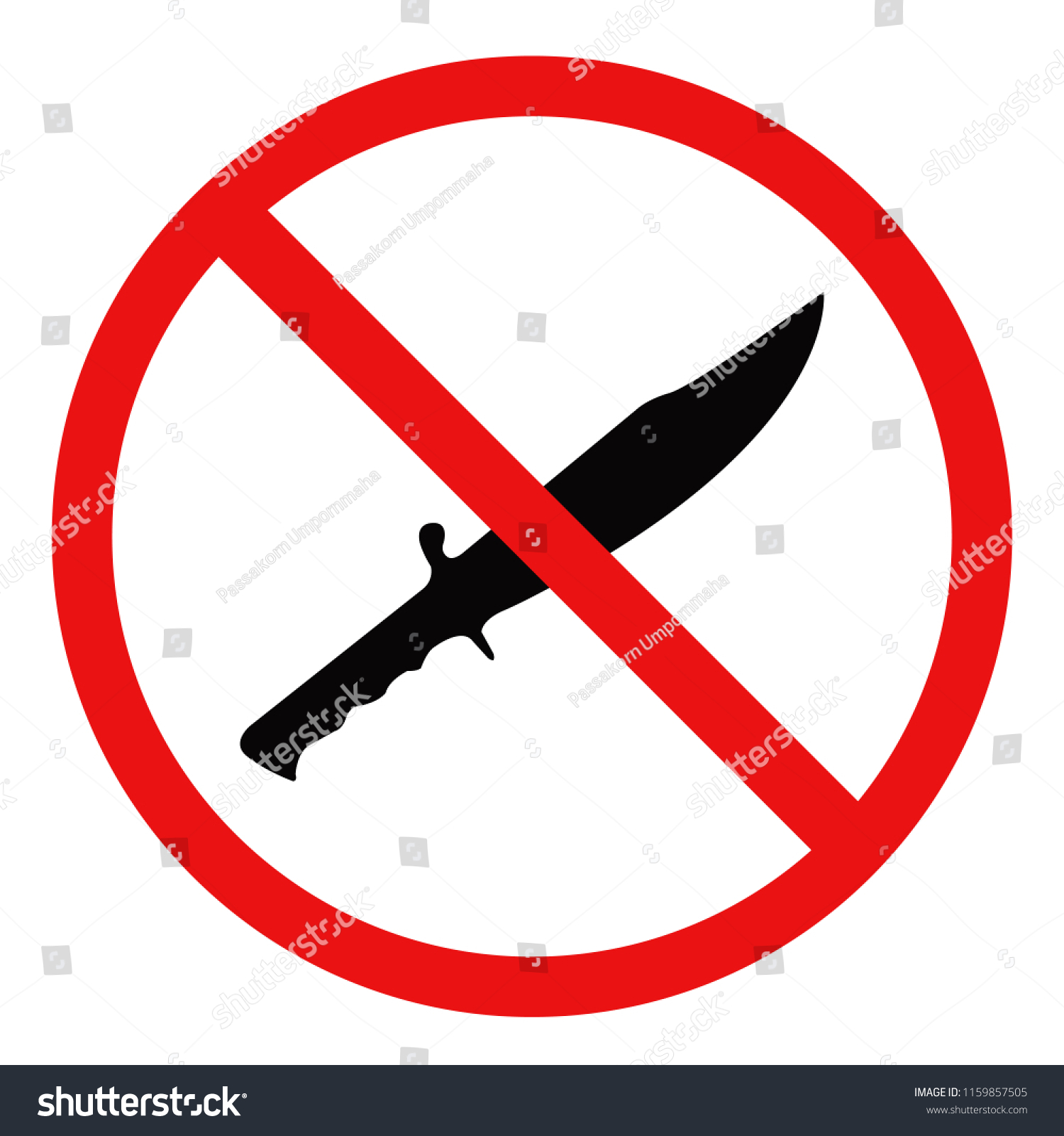 Do Not Weapon Sign Stock Vector (Royalty Free) 1159857505 | Shutterstock