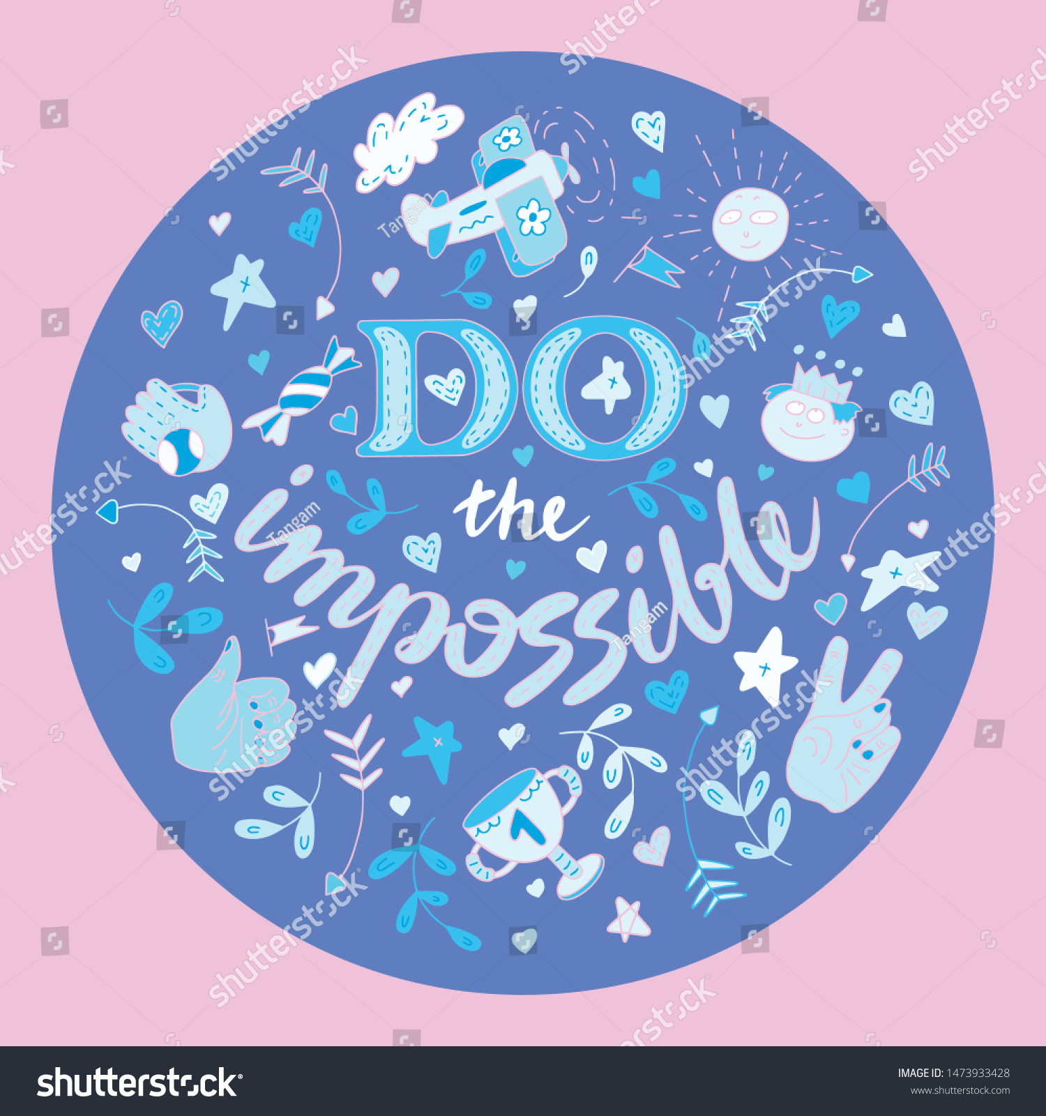 Do Impossible Lettering Doodle Stock Vector (Royalty Free) 1473933428 ...