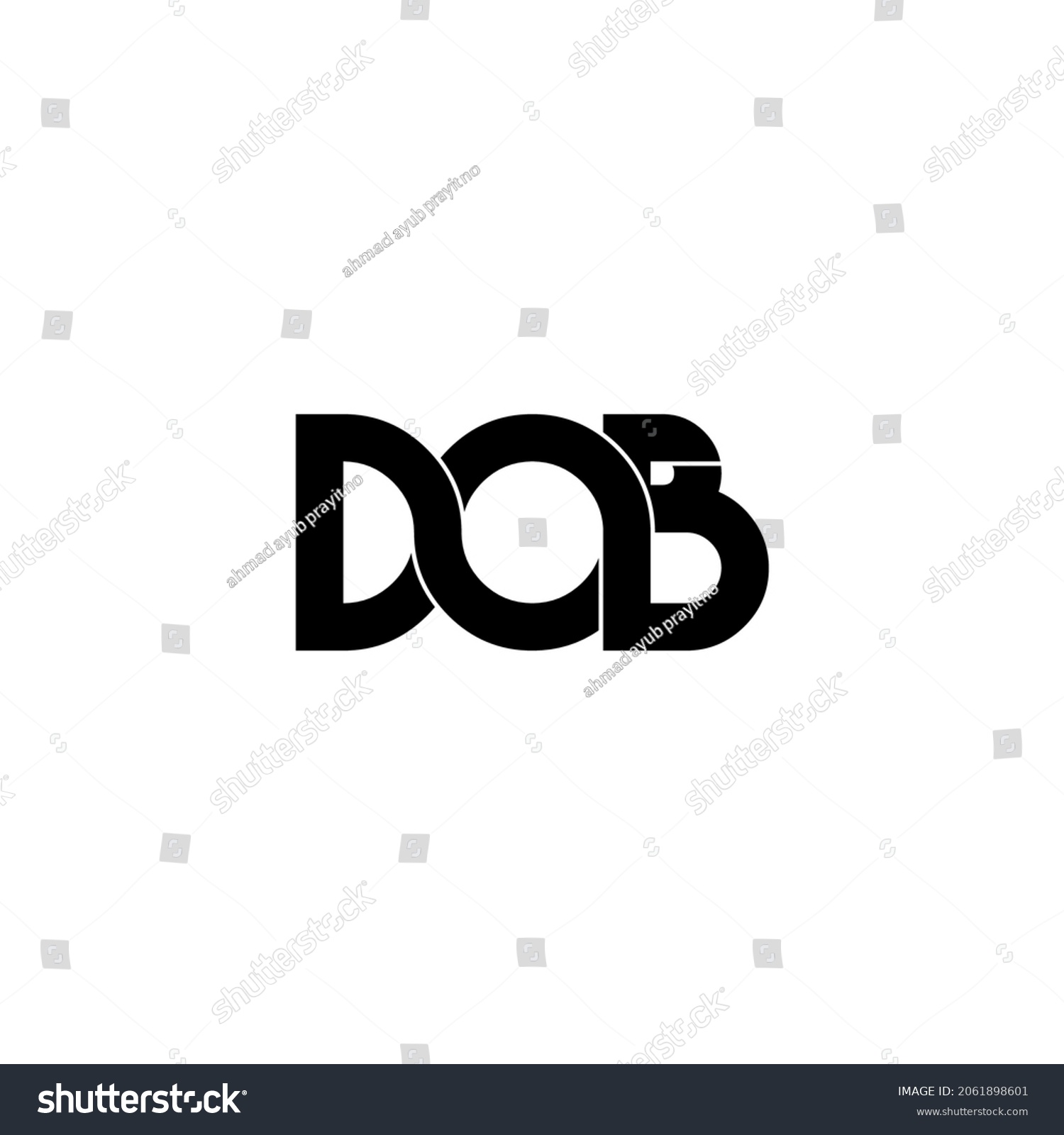 Dob Initial Letter Monogram Logo Design Stock Vector (Royalty Free ...