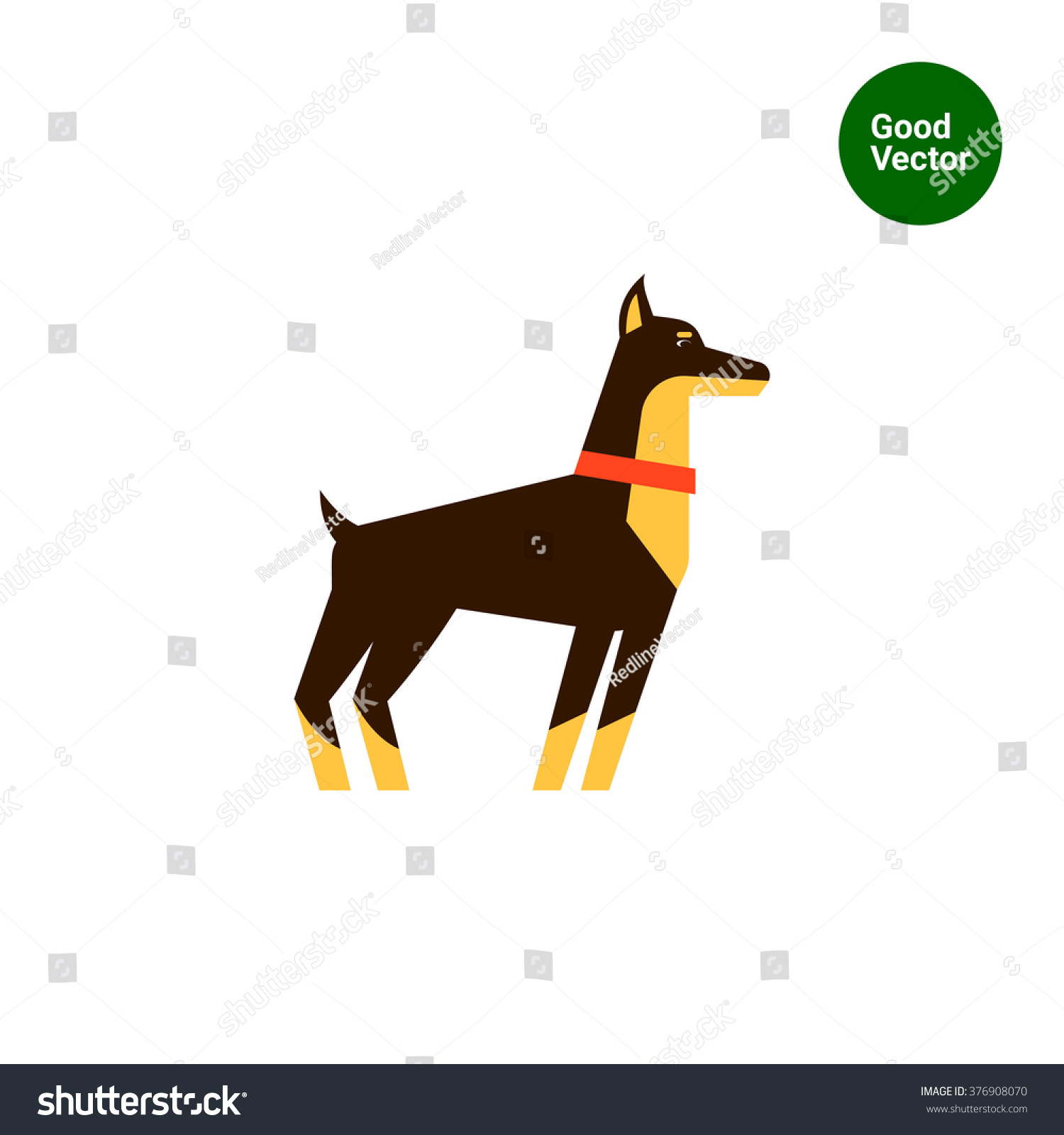 Doberman Dog Icon Stock Vector (Royalty Free) 376908070 | Shutterstock