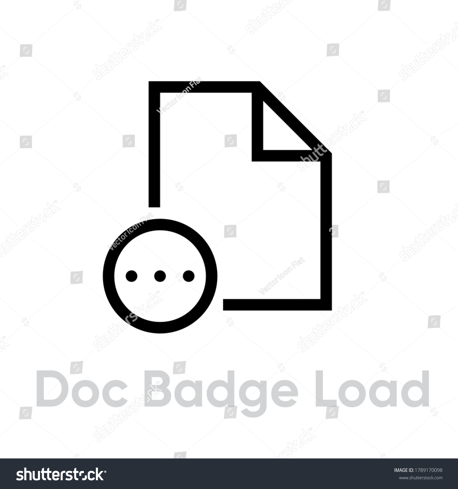 Doc Badge Load Icon Flat Style Stock Vector (Royalty Free) 1789170098 ...