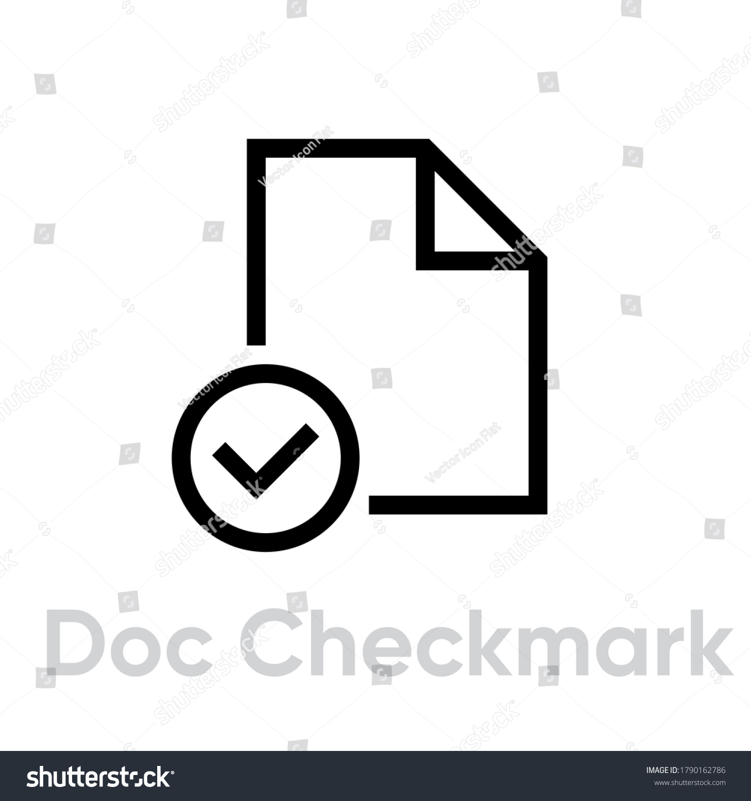 Doc Checkmark Flat Badge Editable Vector: стоковая векторная графика ...
