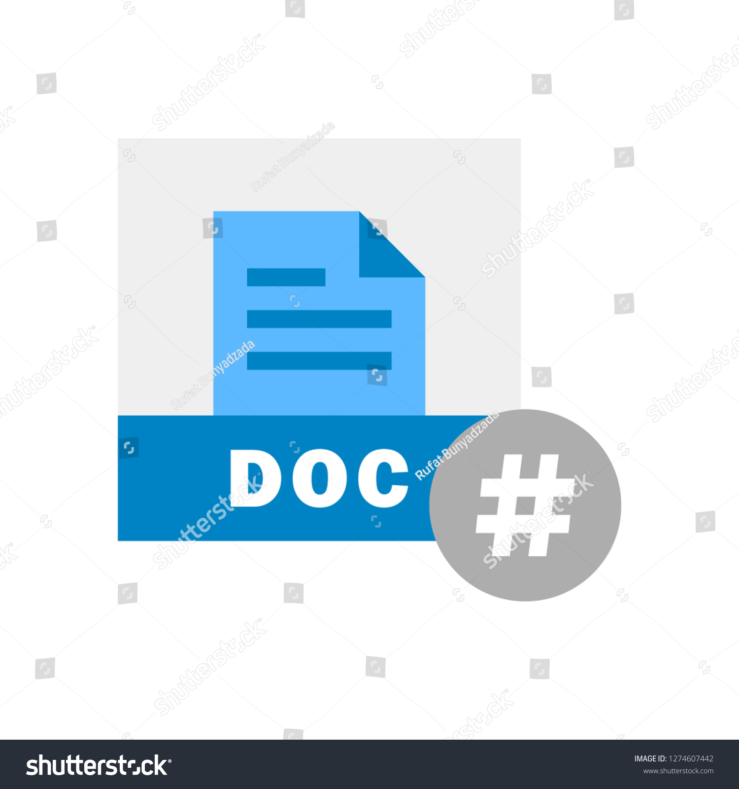 Doc File Name Icon Stock Vector (Royalty Free) 1274607442 | Shutterstock