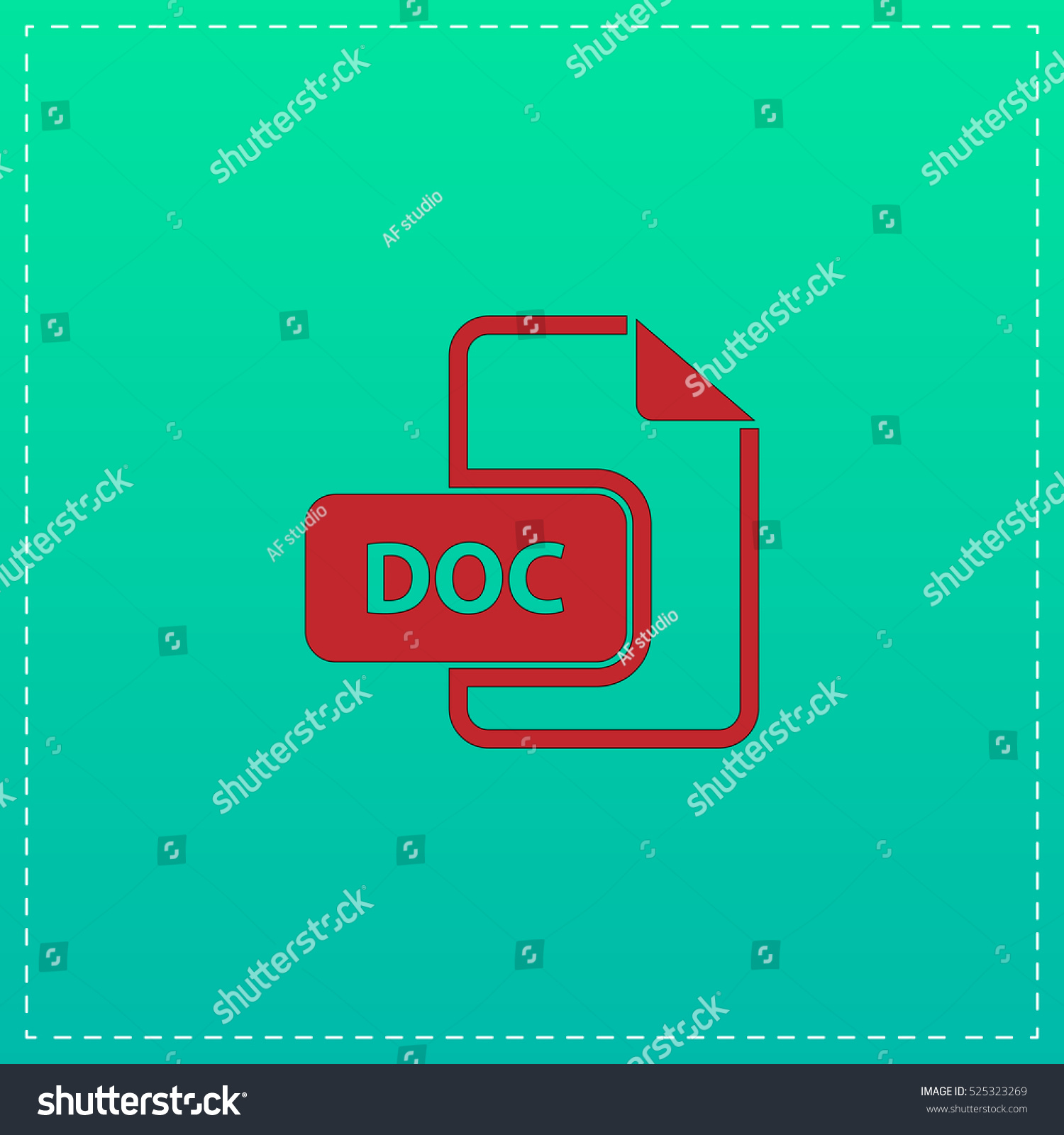 Doc Vector File Extension Red Vector Stock Vector (Royalty Free ...