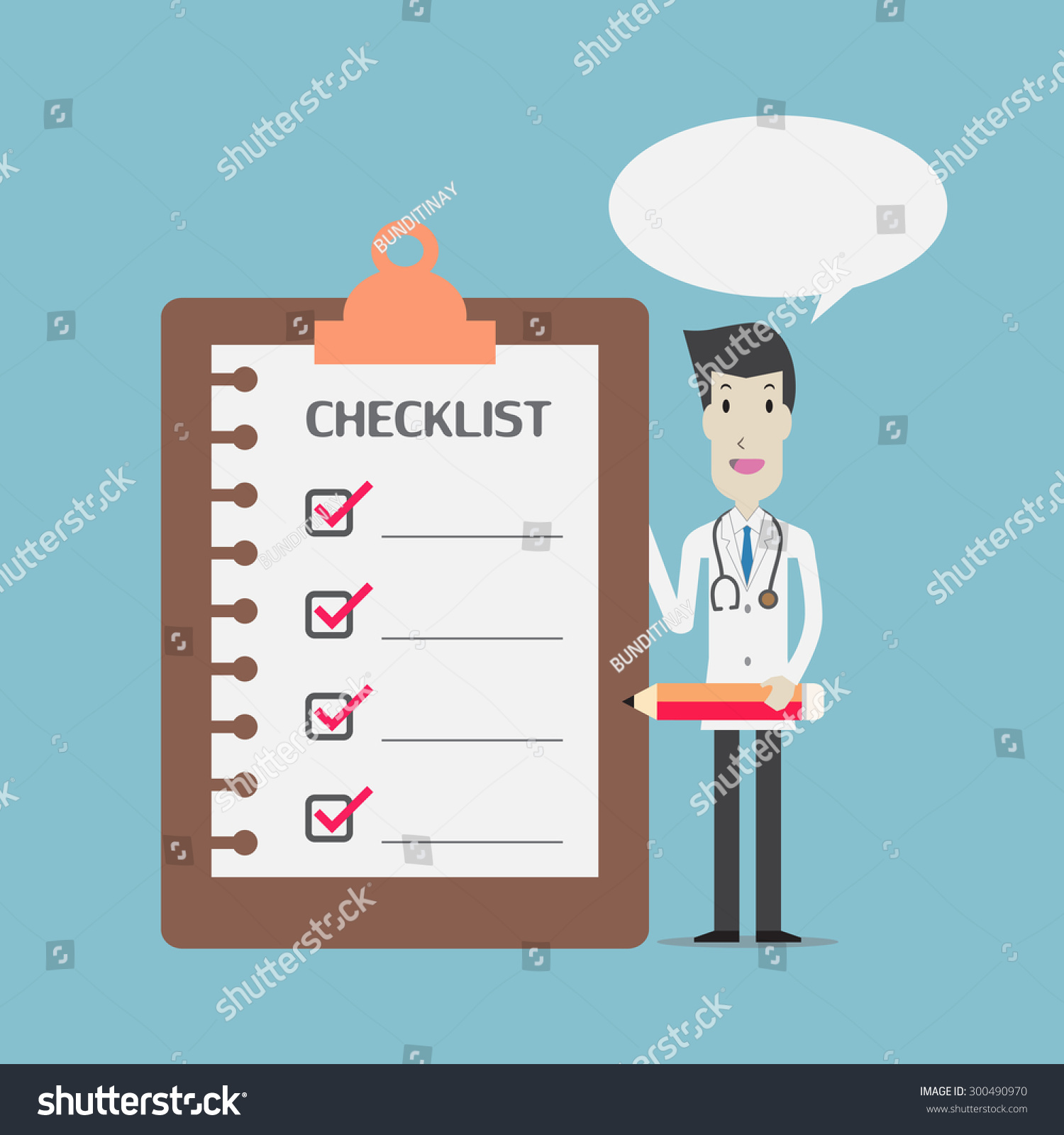 Doctor Checklist Vector Stock Vector (Royalty Free) 300490970