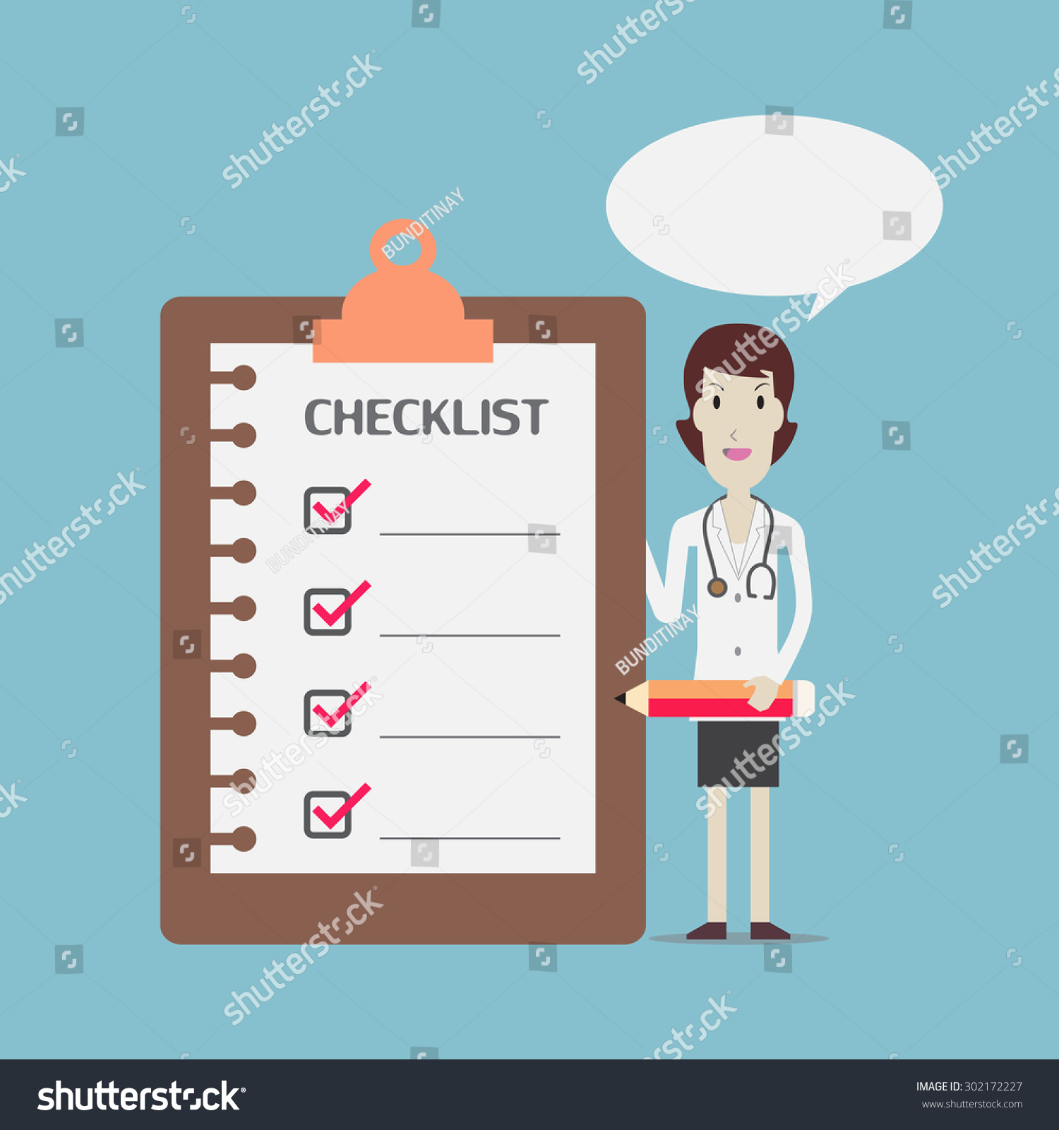 Doctor Checklist Vector Stock Vector (Royalty Free) 302172227