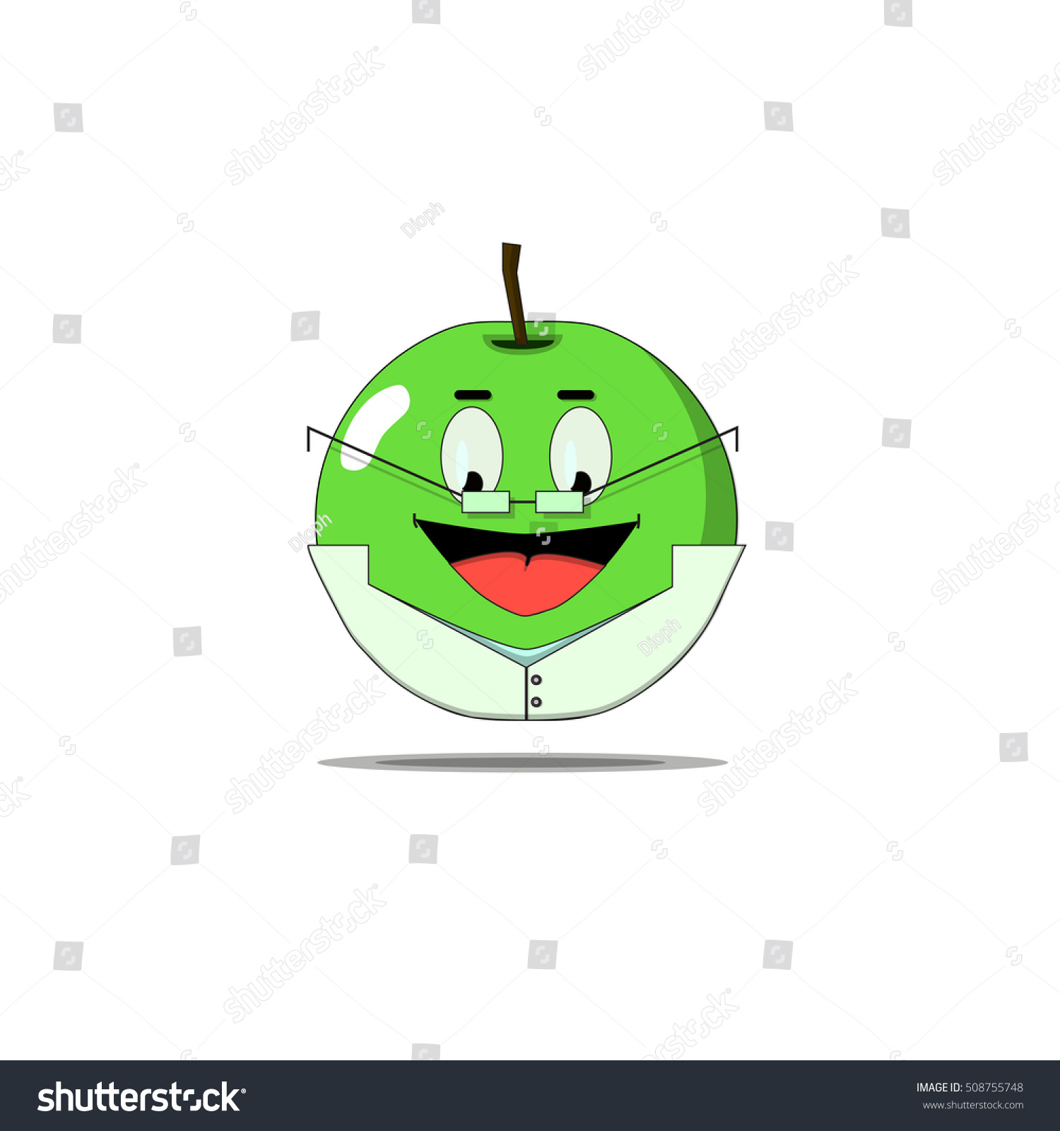 Doctor Apple Fruit Vector Illustration Animation Stock Vector (Royalty ...