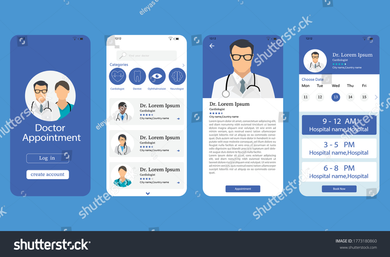 Doctor Appointment Booking Management App Ui Stock Vector (Royalty Free ... Doctor Appointment Booking Management App Ui Stock Vector (Royalty Free ...