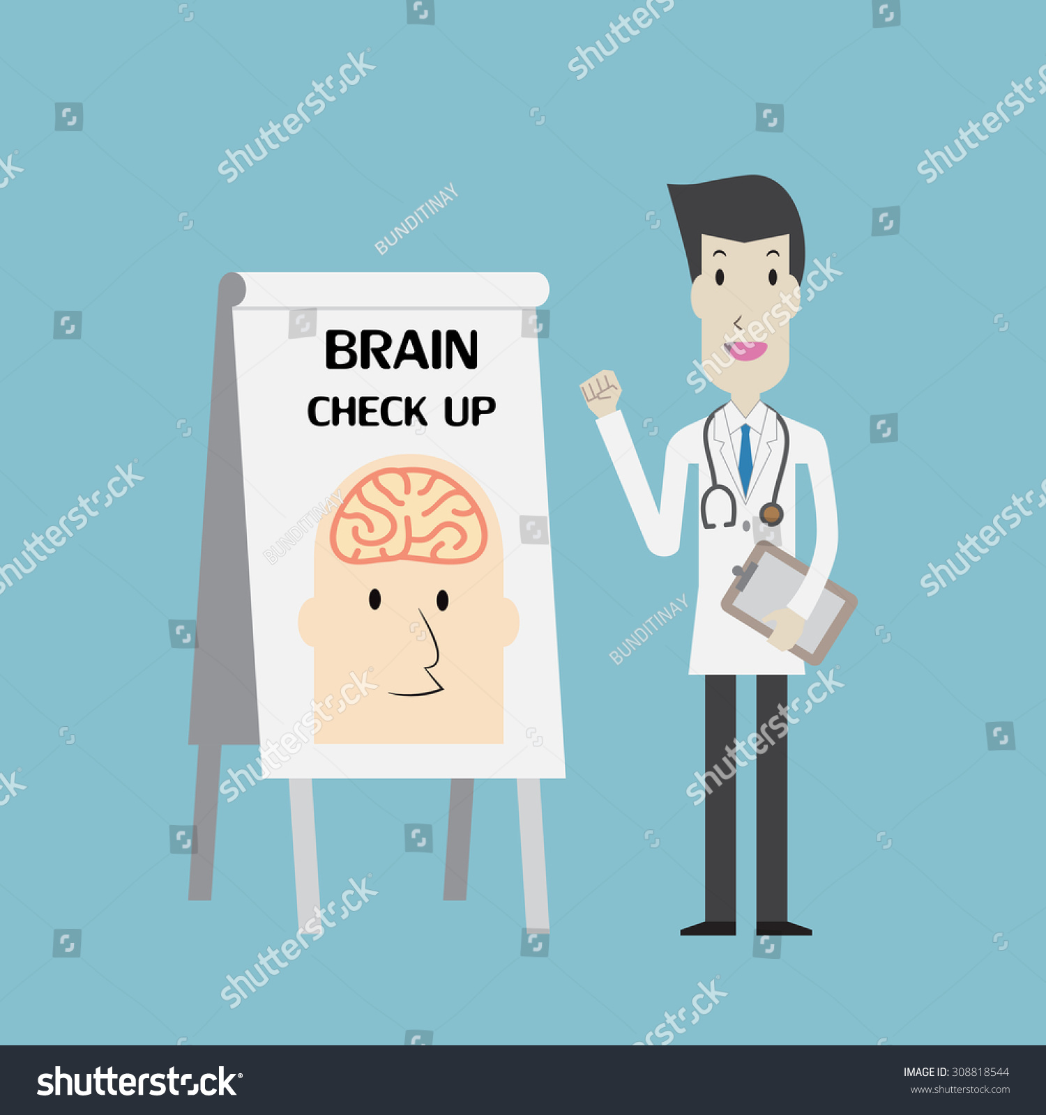 Doctor Brain Check Vector Stock Vector (Royalty Free) 308818544