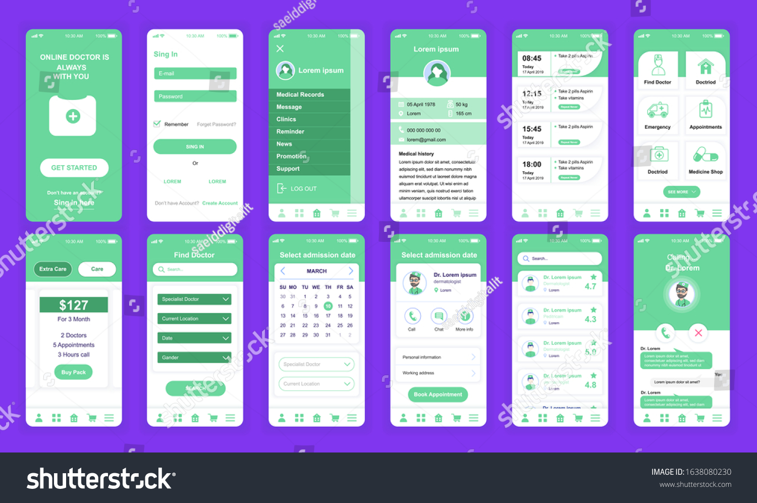 7,564 imágenes de Doctor app ui - Imágenes, fotos y vectores de stock ...