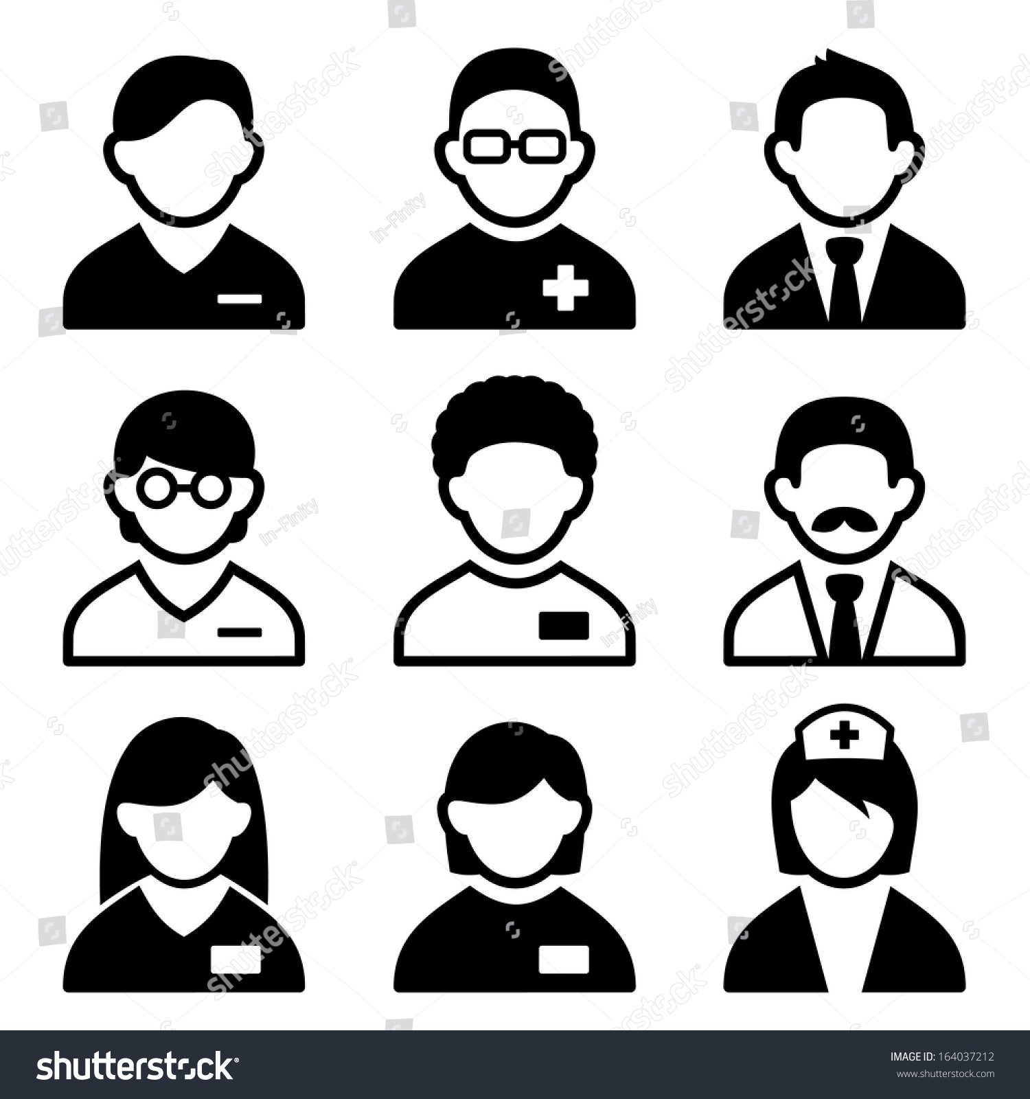 Doctor Icon Set Stock Vector (Royalty Free) 164037212
