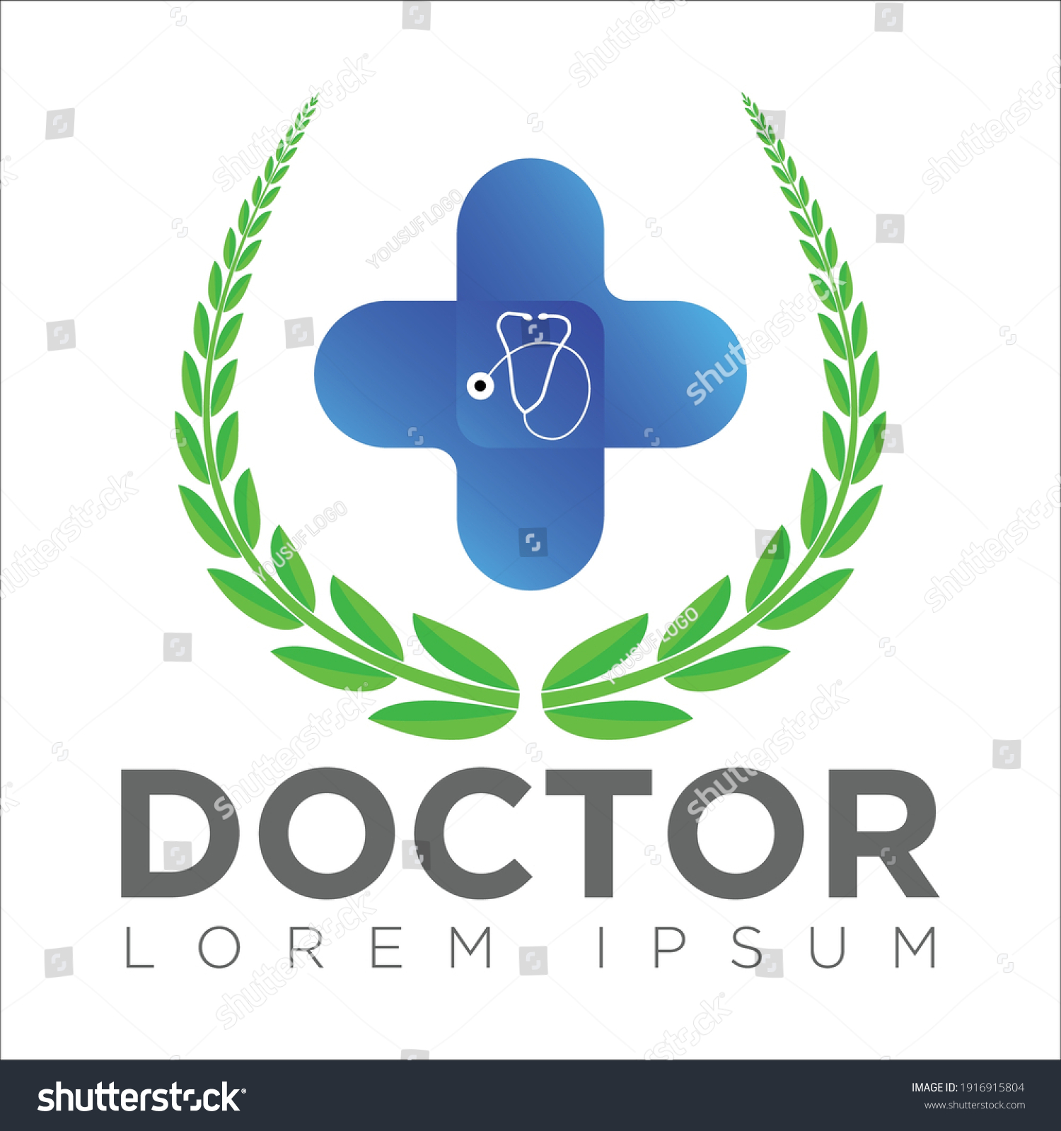 Doctor Logo Vector Leaf Plus Stock Vector (Royalty Free) 1916915804 ...