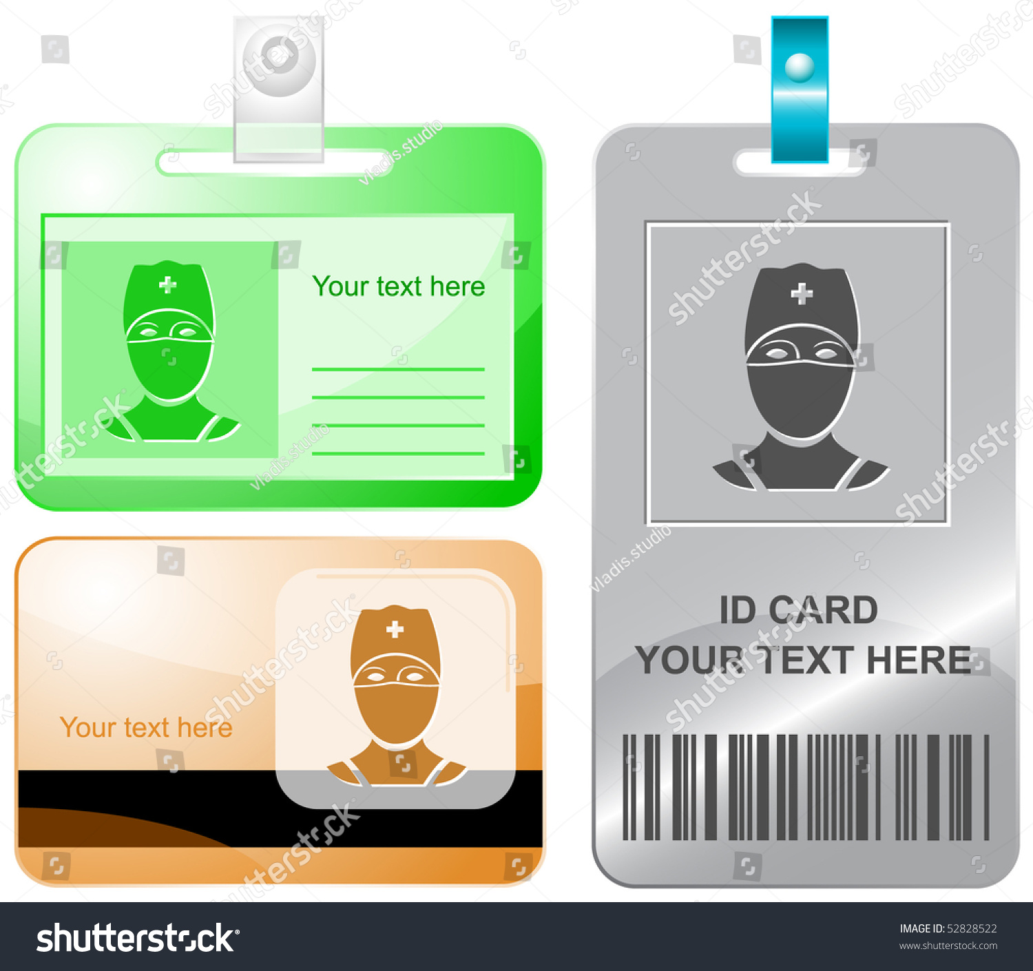 의사 선생님 벡터 ID 카드 스톡 벡터(로열티 프리) 52828522 | Shutterstock