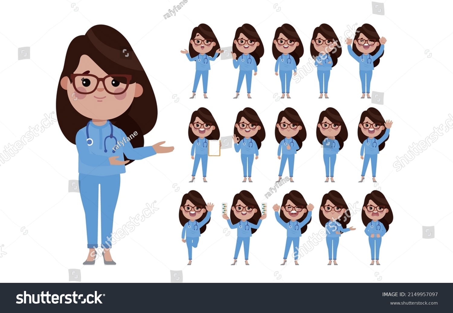 Doctor Different Poses Vector Stock Vector (Royalty Free) 2149957097 ...