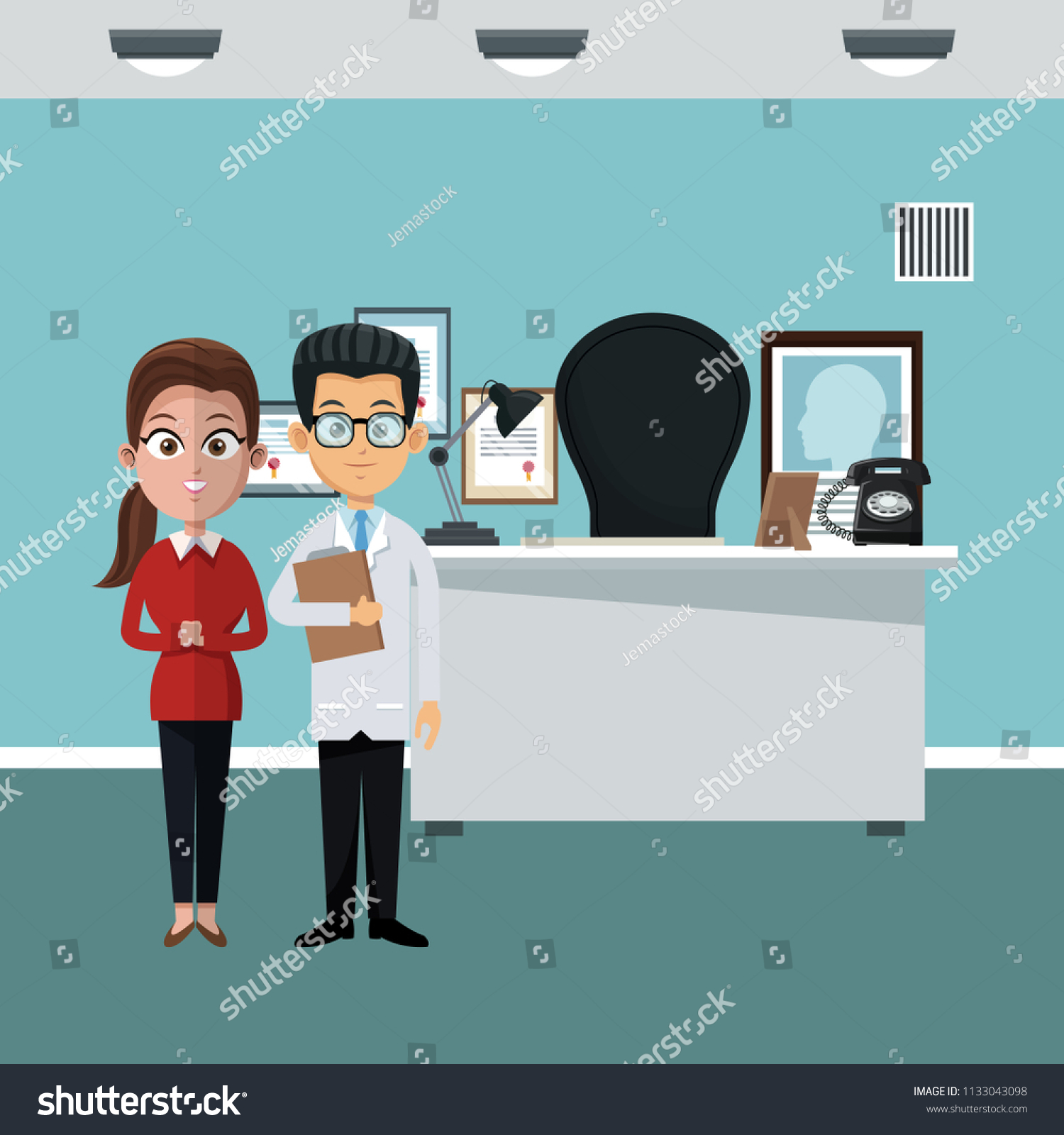 Doctors Office Cartoon: เวกเตอร์สต็อก (ปลอดค่าลิขสิทธิ์) 1133043098 ...