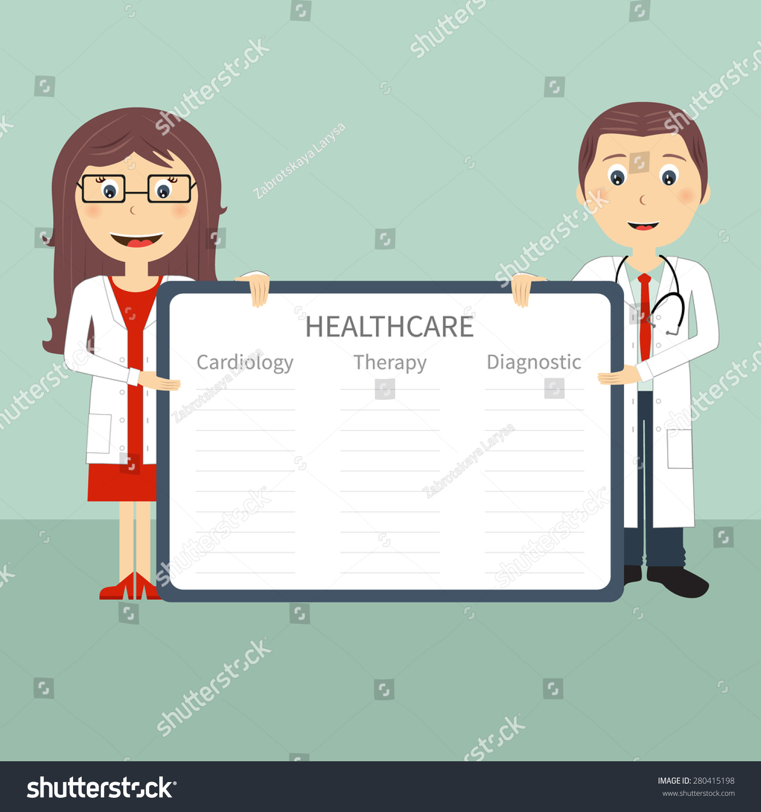 Doctors Frame Flat Design Doctors Present Stock Vector (Royalty Free ...