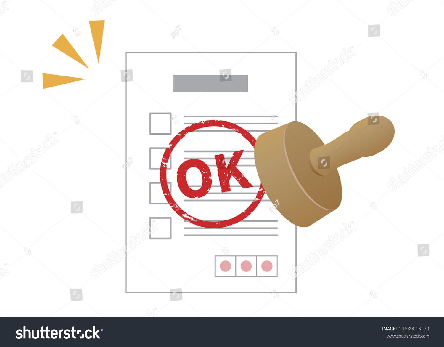 Document Approval Stamps Ok Marks Stock Vector (Royalty Free ...
