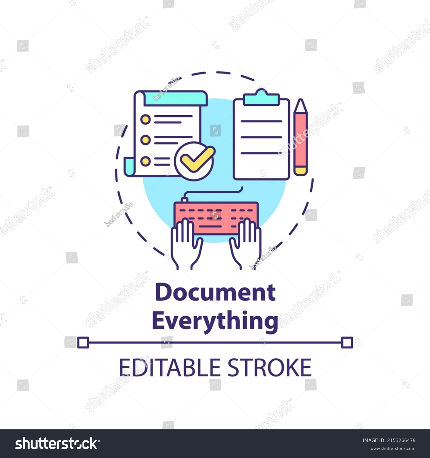 Document Everything Concept Icon Effective Communication Stock Vector ...