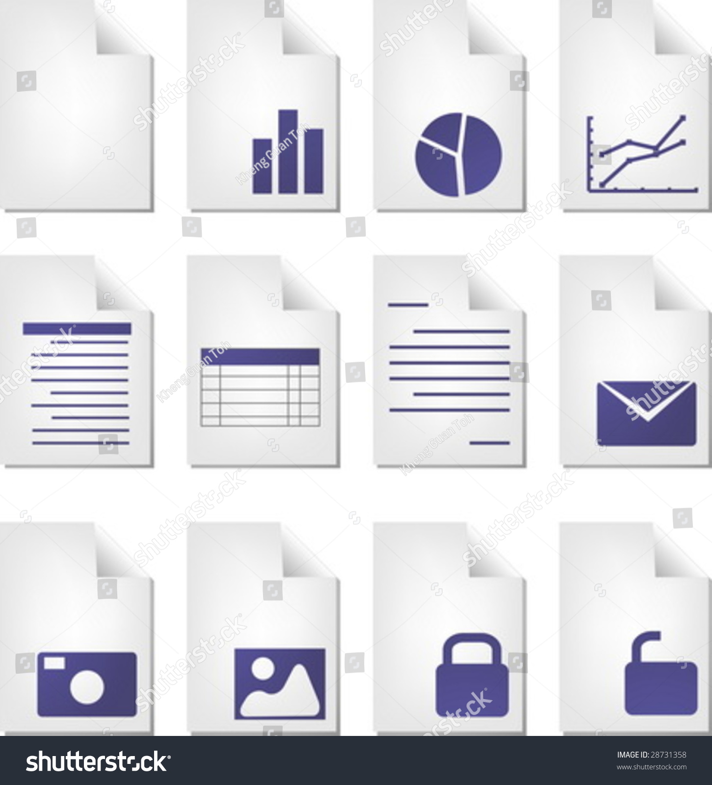 Document File Types Icon Set Clipart Illustration - 28731358 : Shutterstock