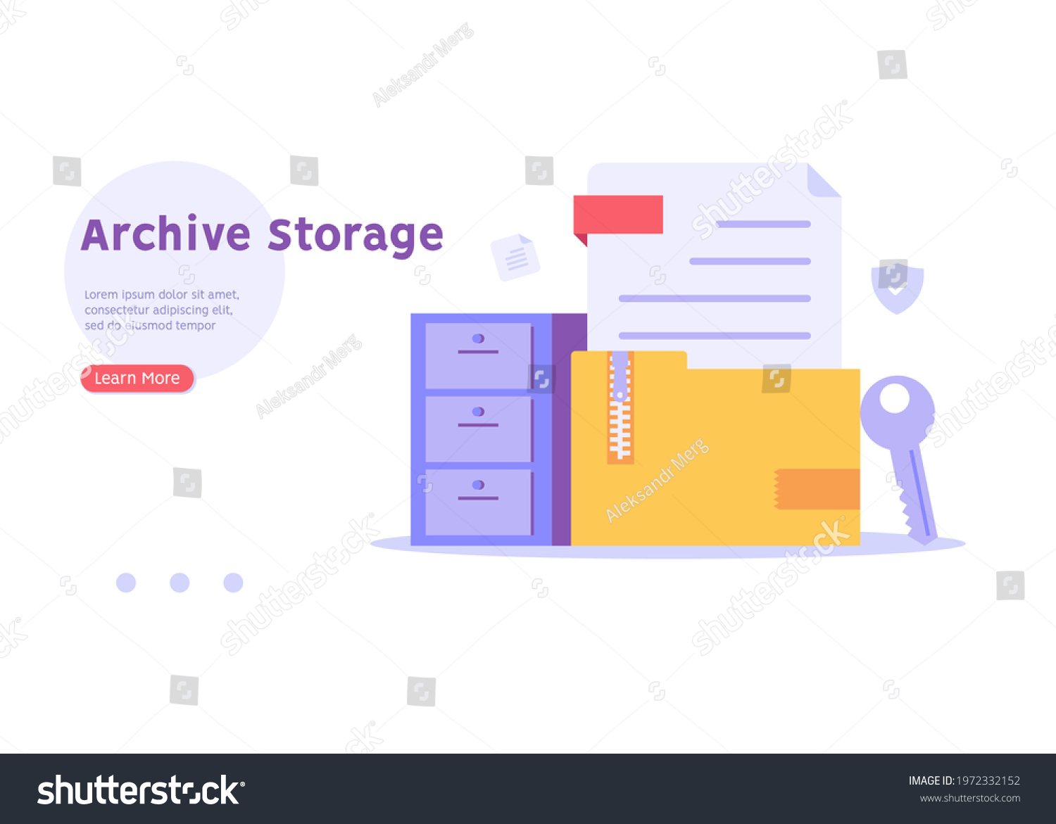 Document Folder Concept Document Archive Data Stock Vector (Royalty ...