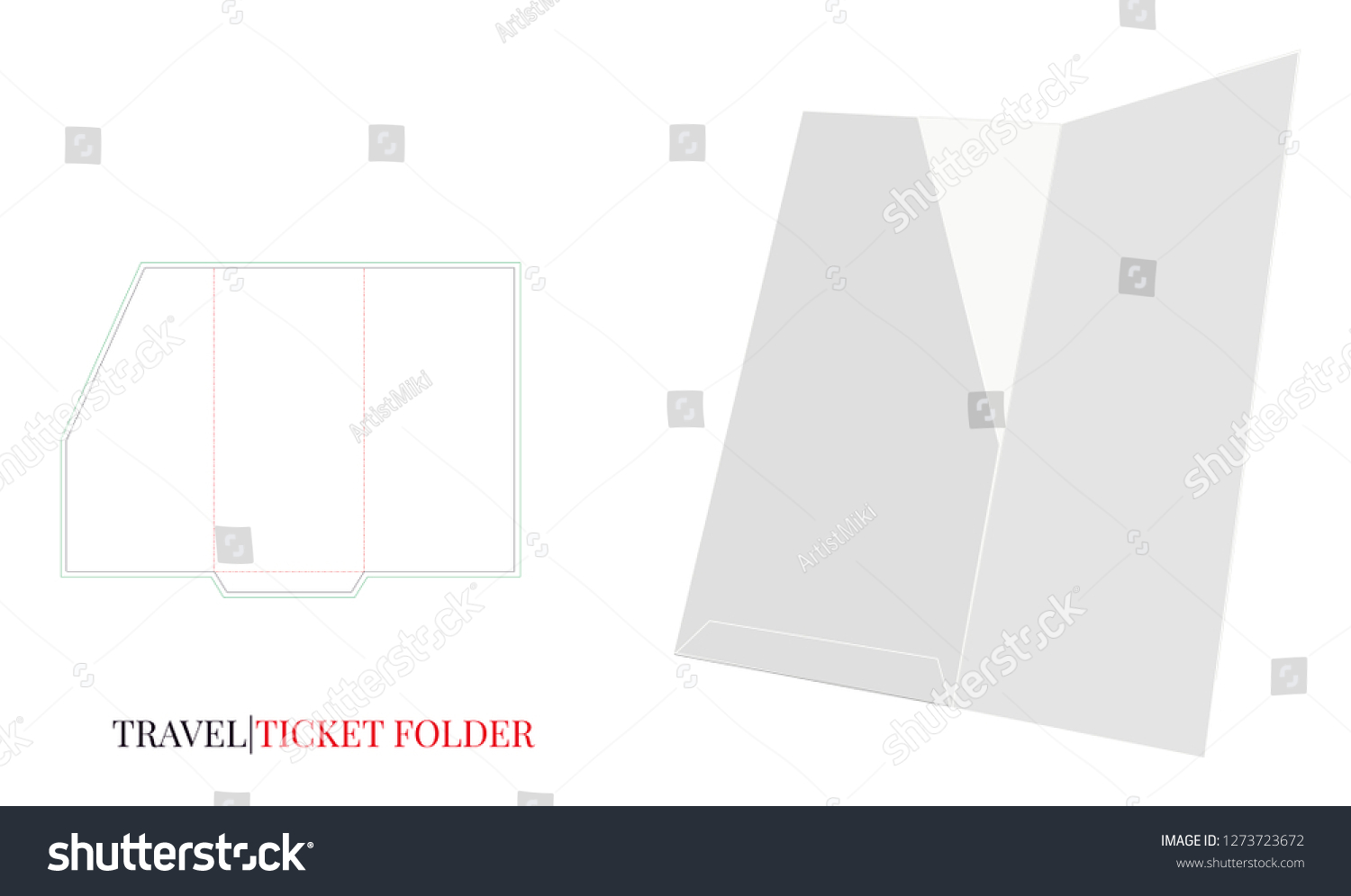 Document Folder Template Ticket Travel Folder Stock Vector (Royalty ...