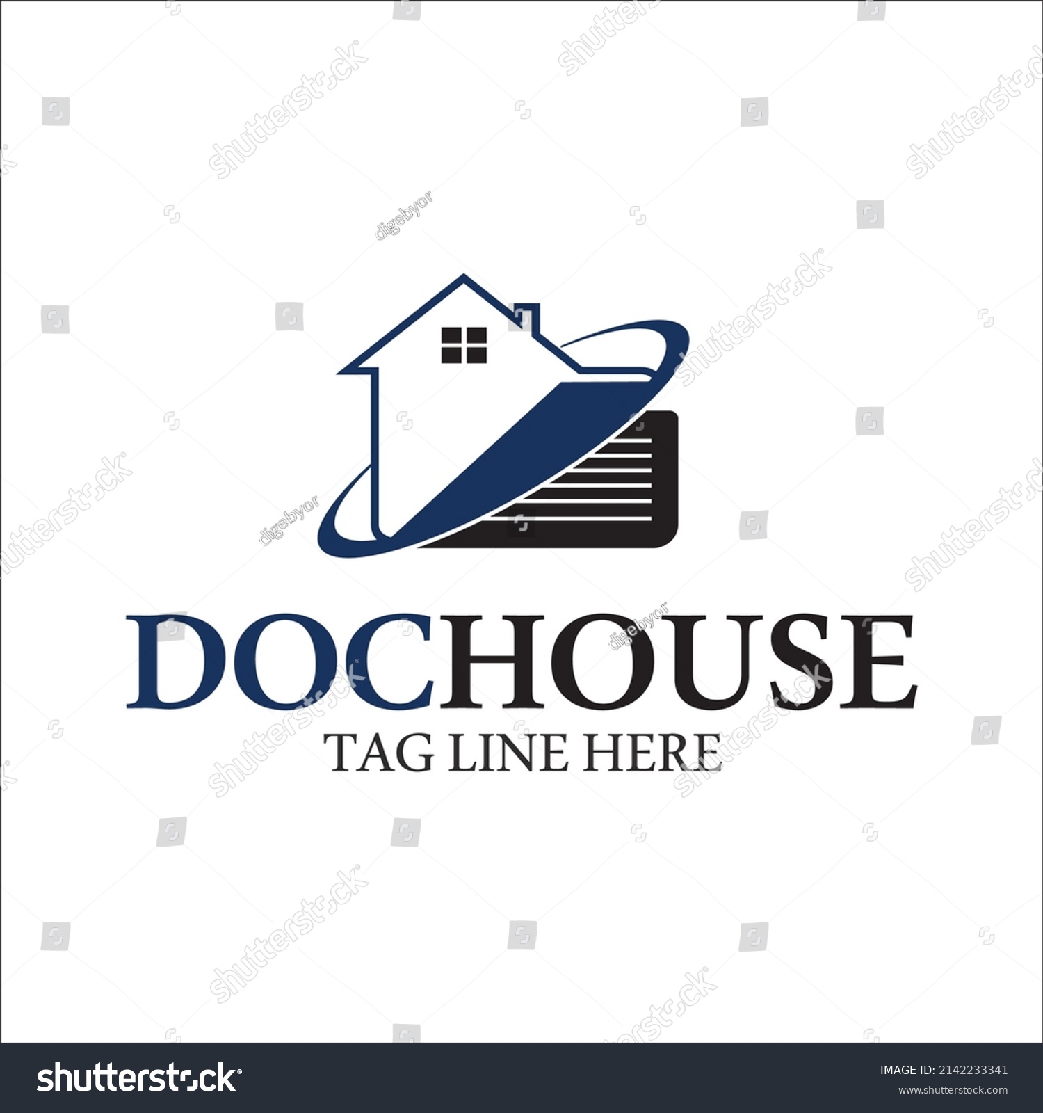 Document House Property Design Logo Stock Vector (Royalty Free ...