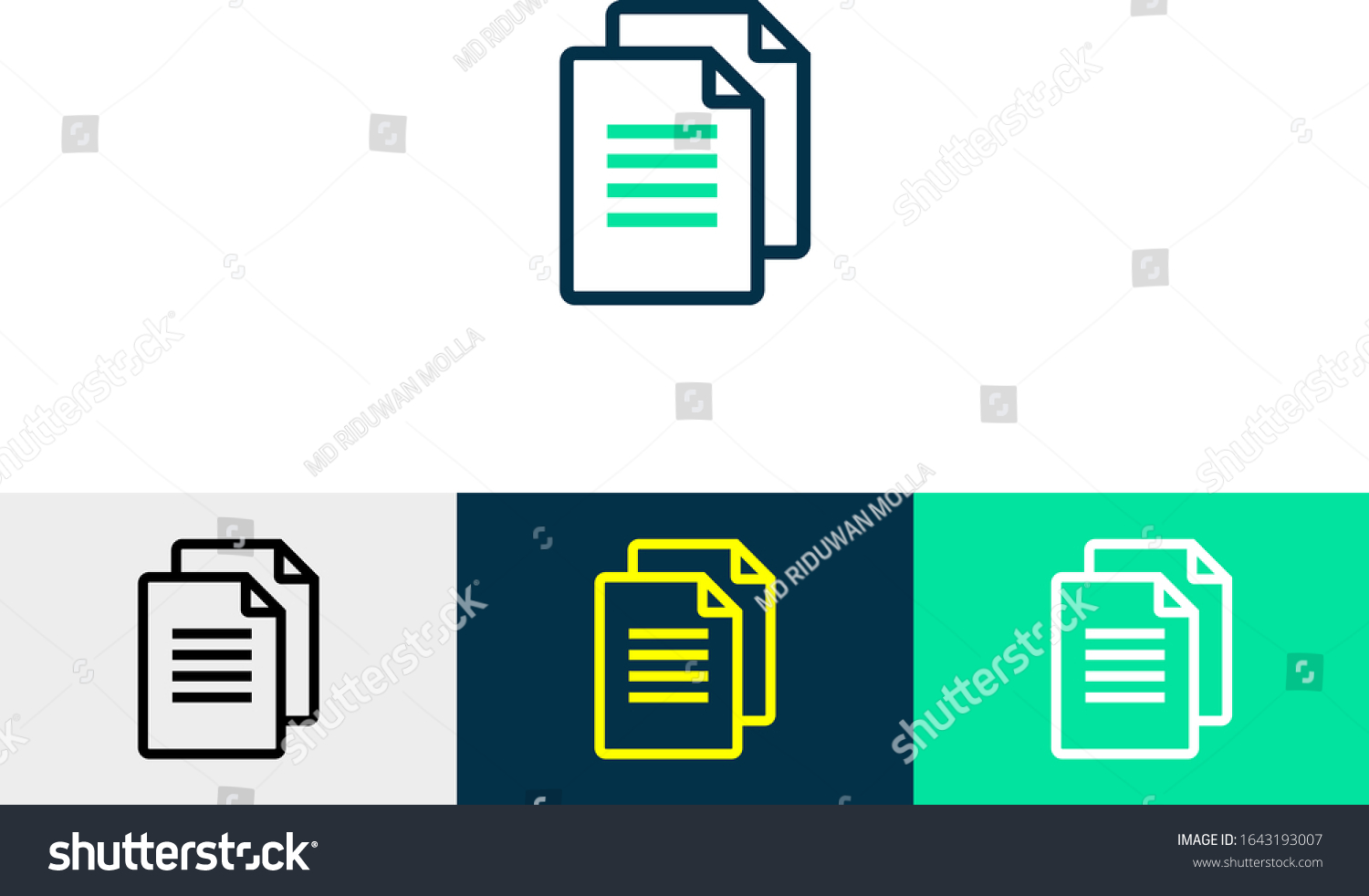 Document Line Art Icon Vector Stock Vector (Royalty Free) 1643193007 ...