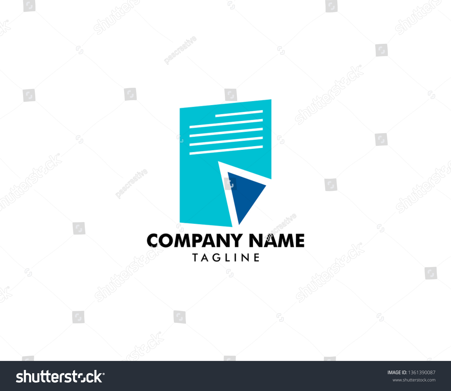 Document Paper Sheet Logo Design Stock Vector (Royalty Free) 1361390087 ...