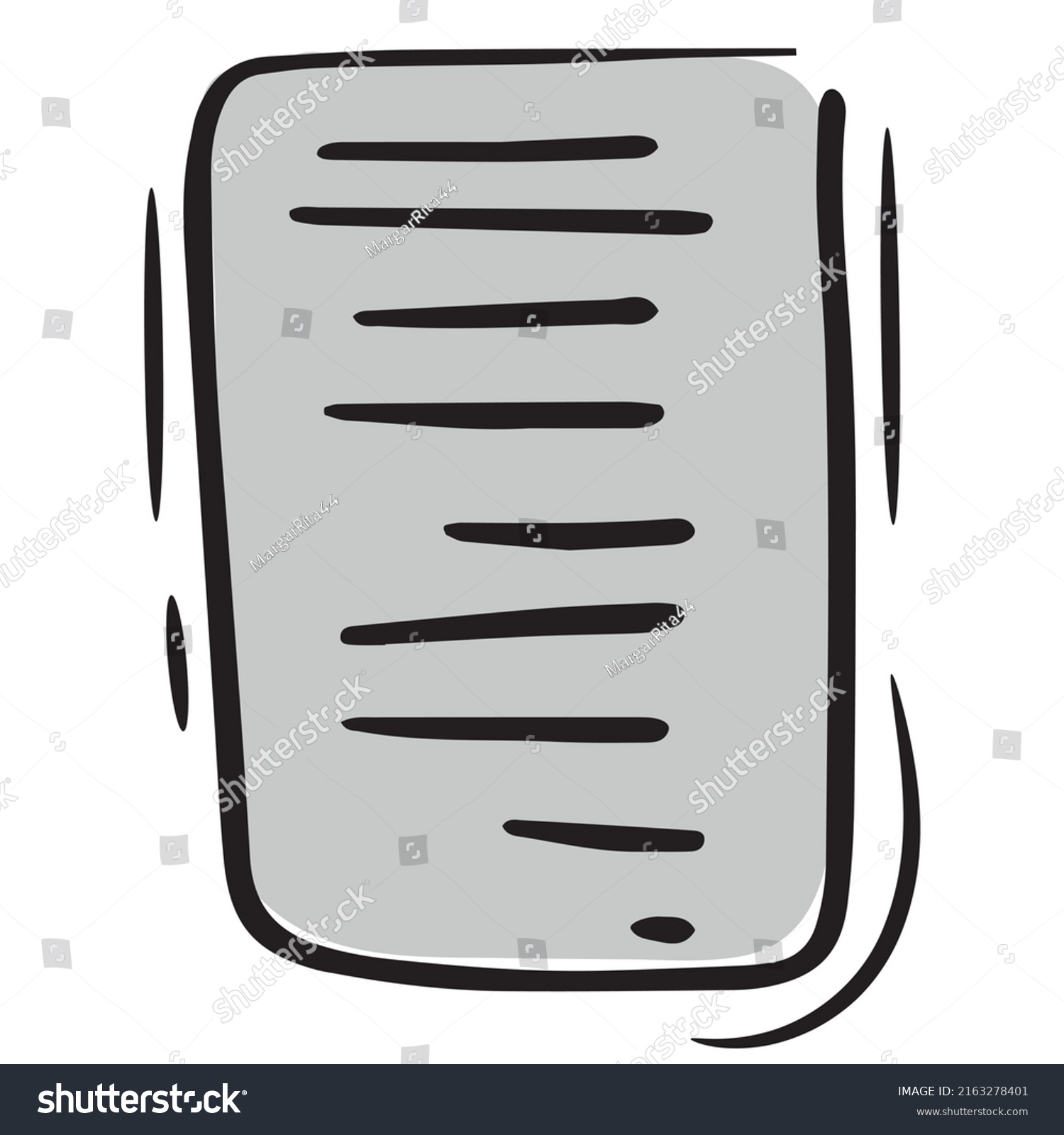 Document Page Gray Sheet Textvector Isolated Stock Vector (Royalty Free ...